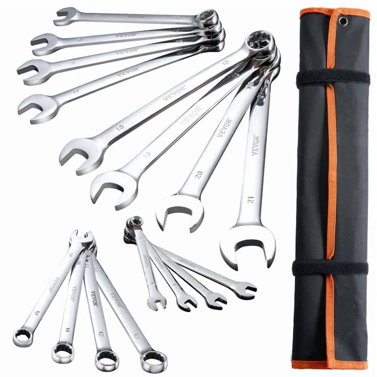 25-piece combination wrench set, made of carbon steel, sizes from 6mm ...