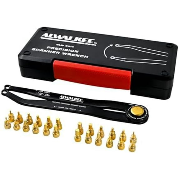 25-piece pin wrench set with adjustable hooks for bearings, pulleys ...