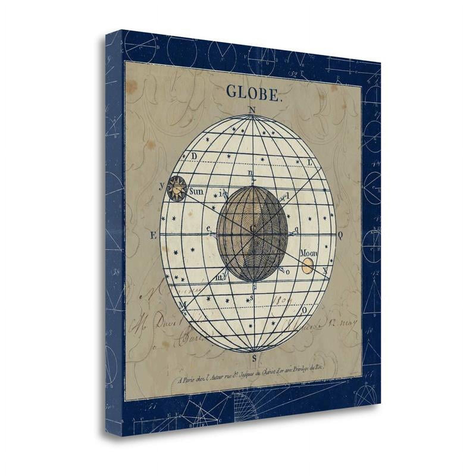 25" x 25" Globe Blue By Sue Schlabach - Print on Canvas Fabric Multi ...