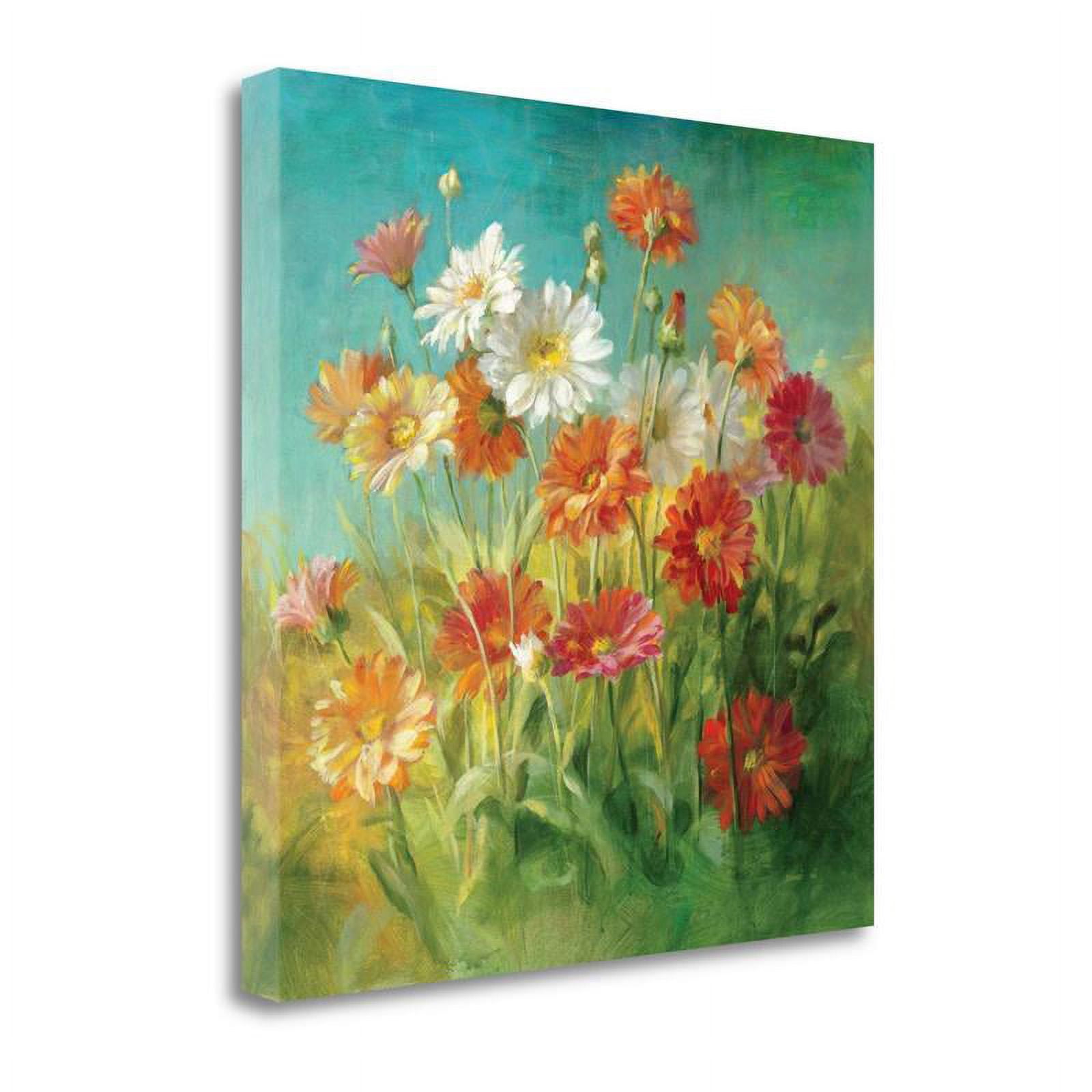 25" x 25" Painted Daisies By Danhui Nai - Print on Canvas Fabric Multi ...
