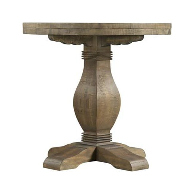 25 x 26 x 26 in. Reclaimed Natural Solid Wood Round Pedestal End Table ...