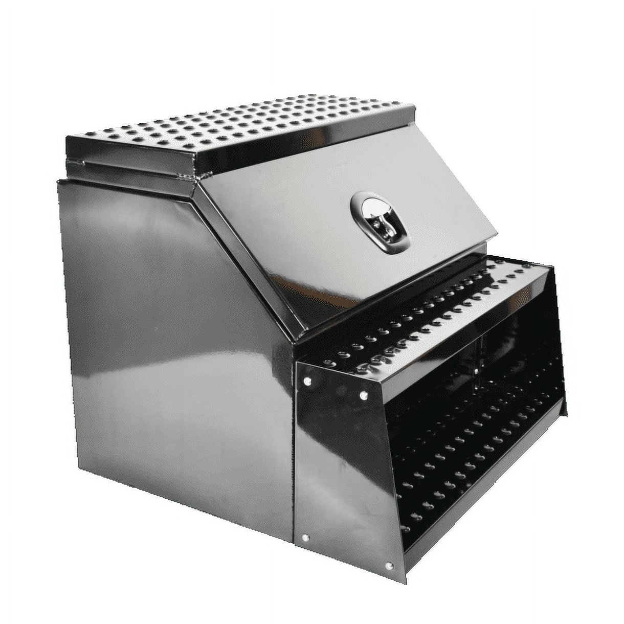 25"x28"x30" Aluminum Side Mount Semi Truck Tool Box with Saddle Step ...
