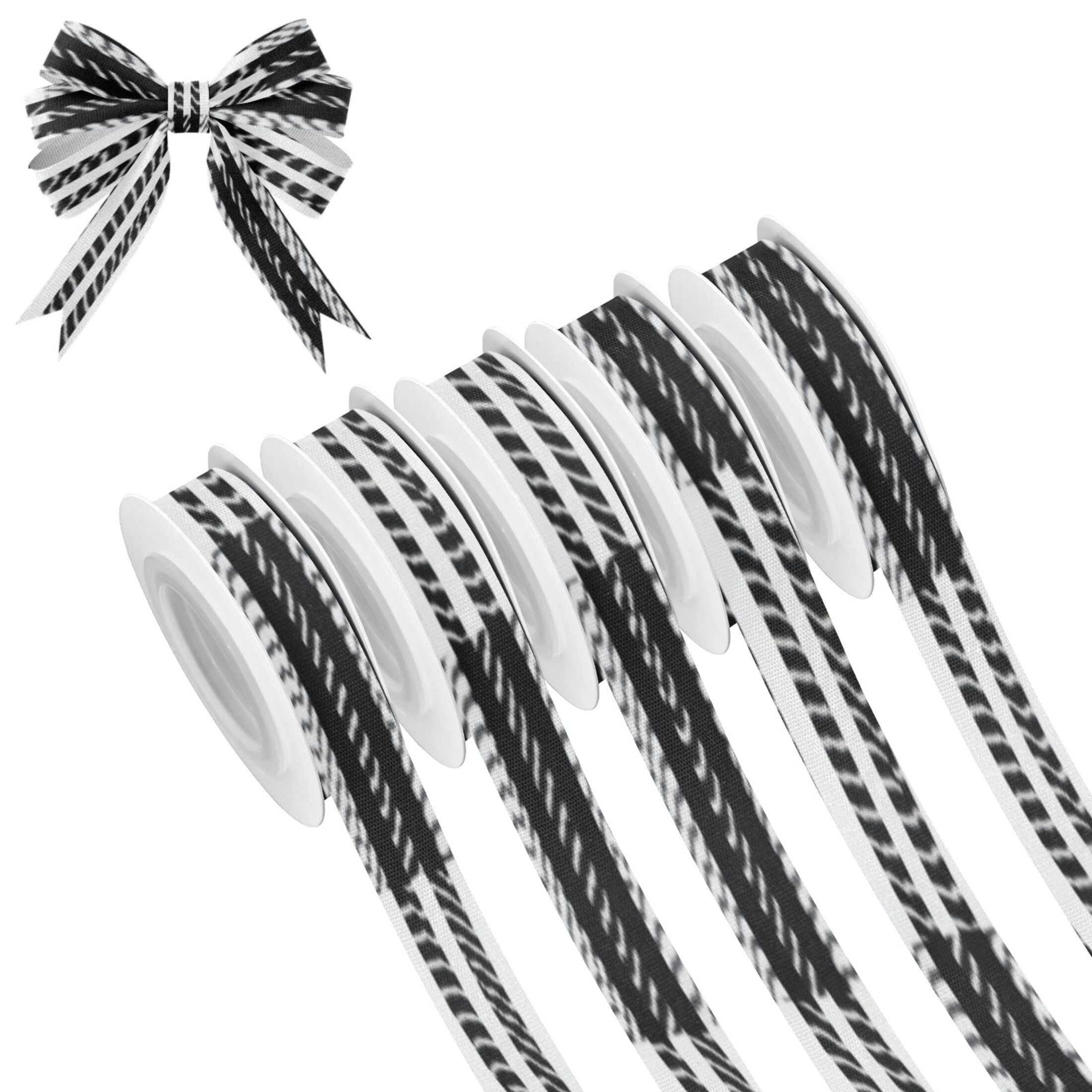 25-yard Christmas-Print Ribbon 5-Roll Pack Gift Wrapping/Holiday ...