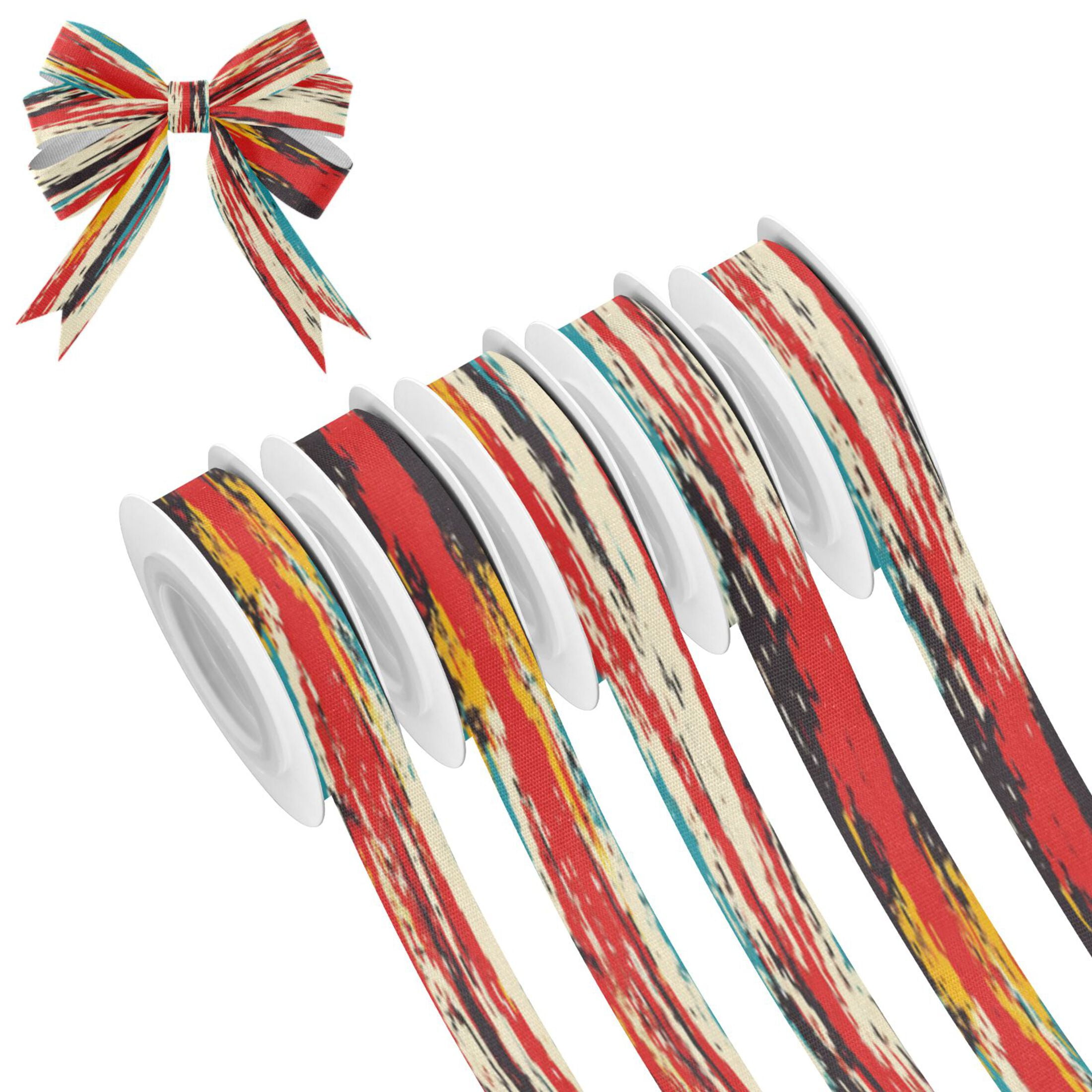 25-yard Christmas-Print Ribbon 5-Roll Pack Gift Wrapping/Holiday ...
