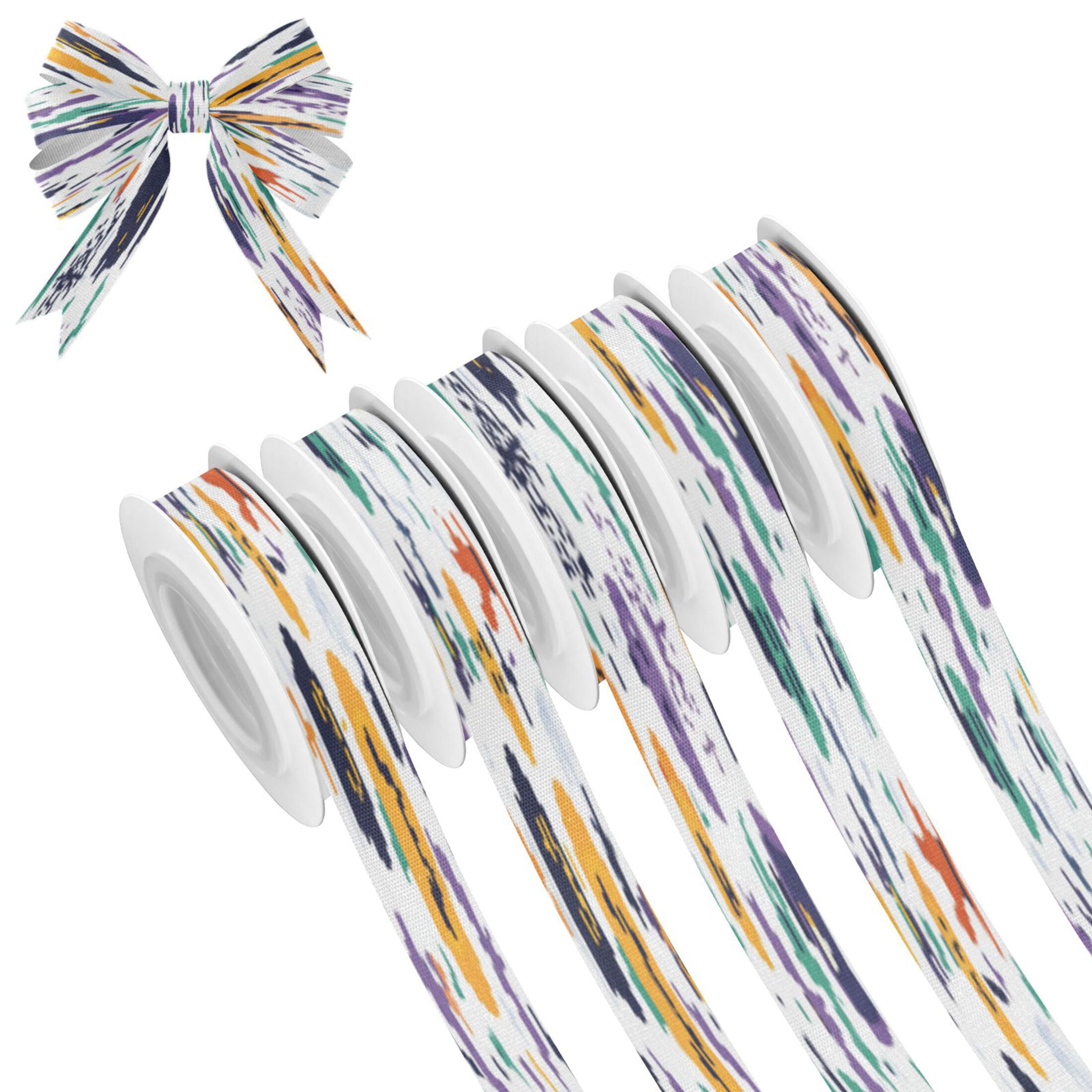 25-yard Christmas-Print Ribbon 5-Roll Pack Gift Wrapping/Holiday ...