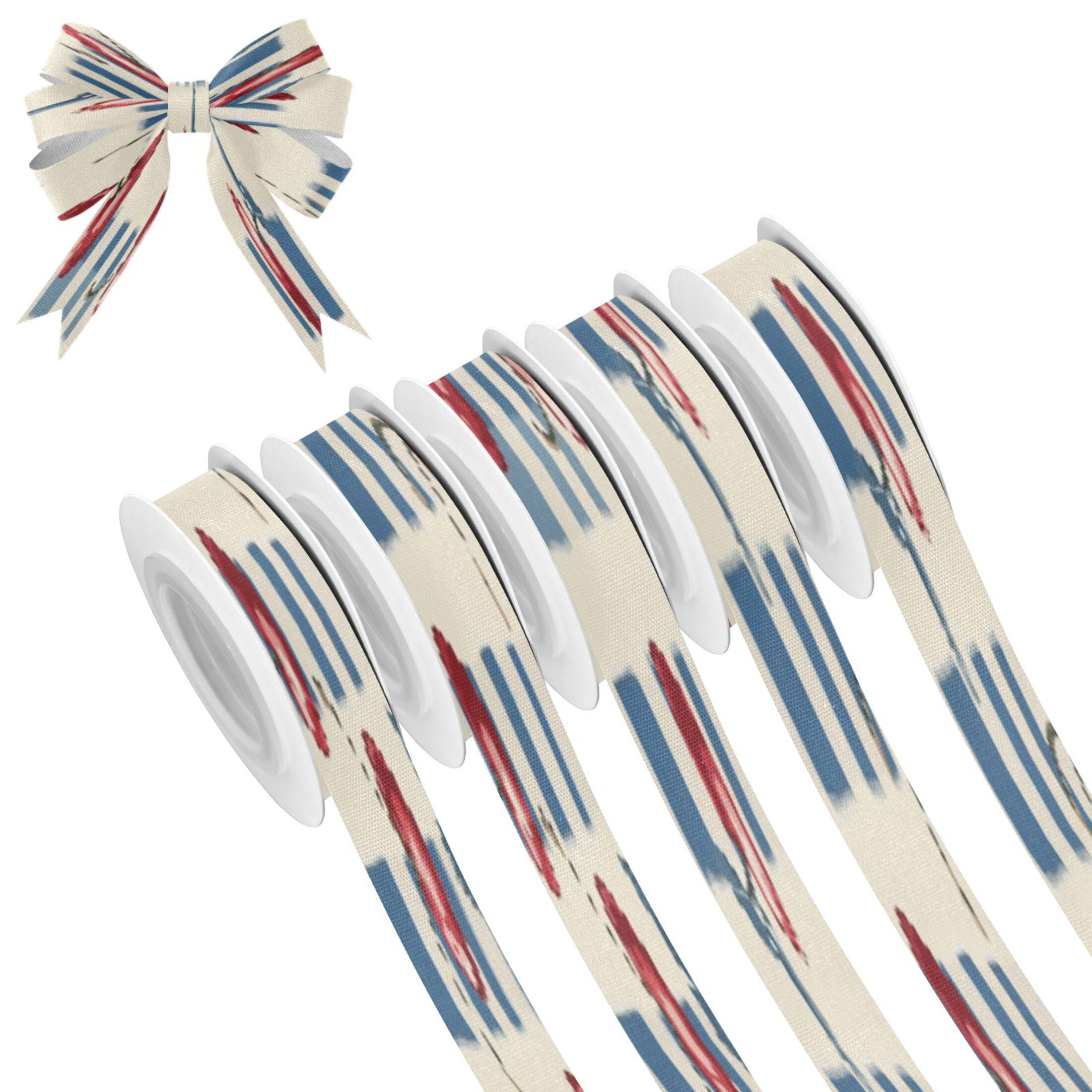 25-yard Christmas-Print Ribbon 5-Roll Pack Gift Wrapping/Holiday ...