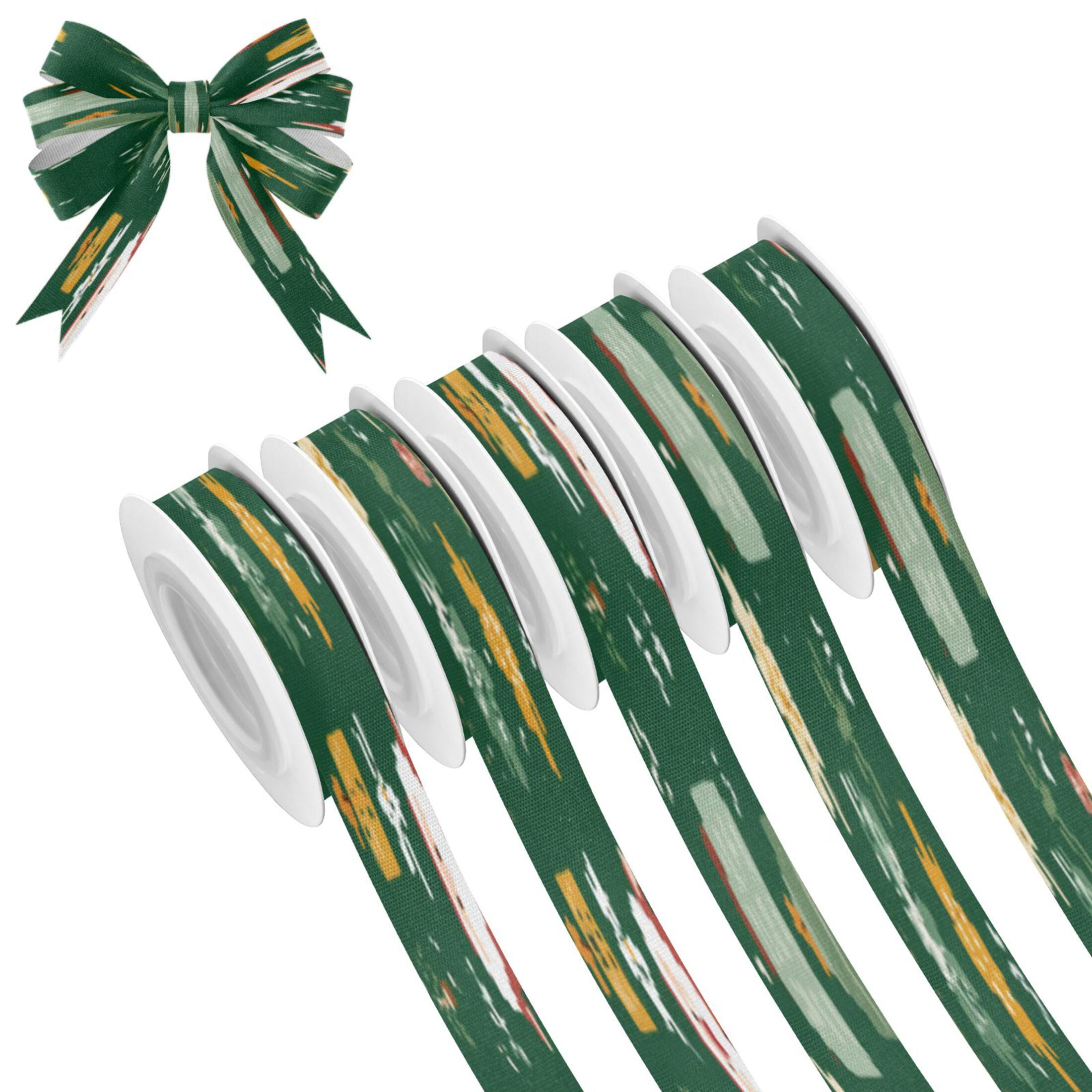 25-yard Christmas-Print Ribbon 5-Roll Pack Gift Wrapping/Holiday ...