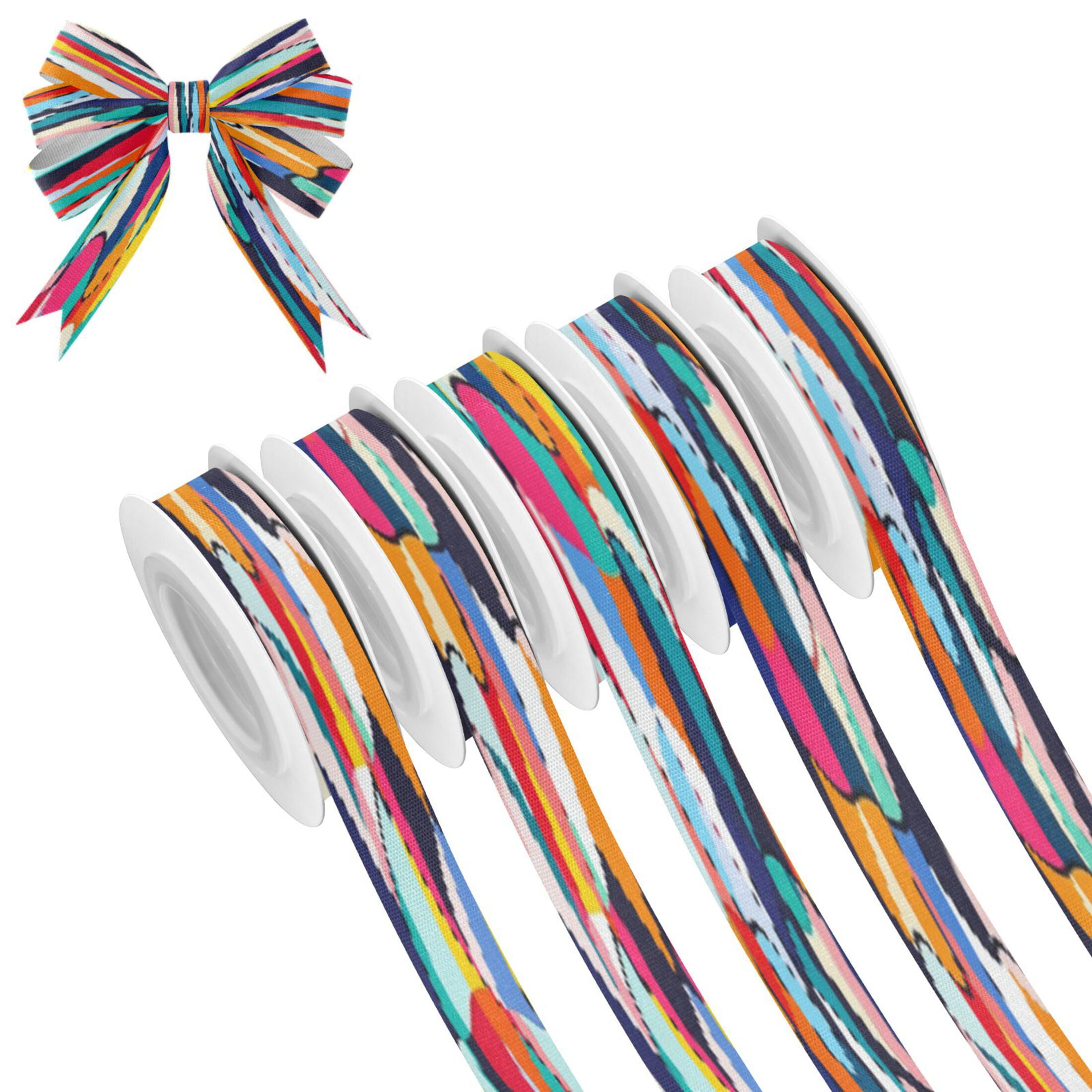 25-yard Christmas-Print Ribbon 5-Roll Pack Gift Wrapping/Holiday ...