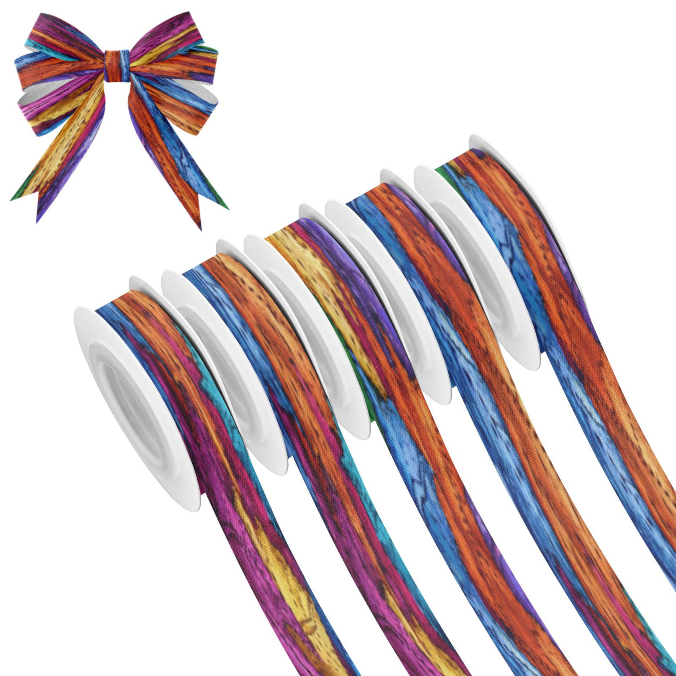 25-yard Christmas-Print Ribbon 5-Roll Pack Gift Wrapping/Holiday ...