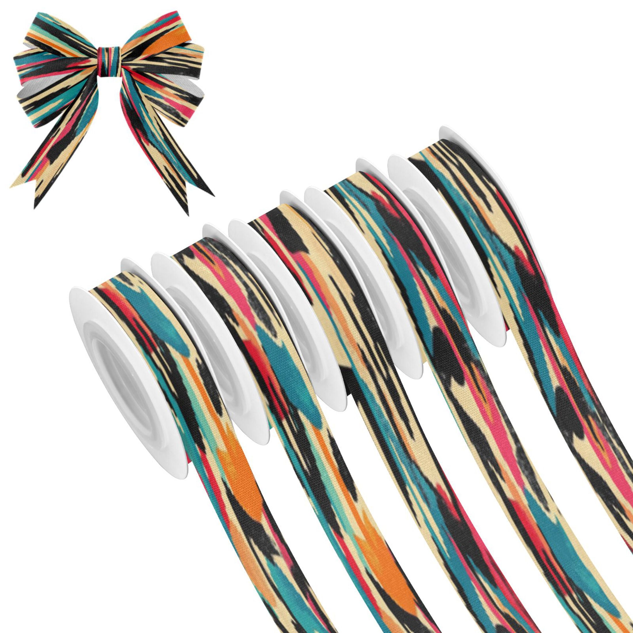 25-yard Christmas-Print Ribbon 5-Roll Pack Gift Wrapping/Holiday ...