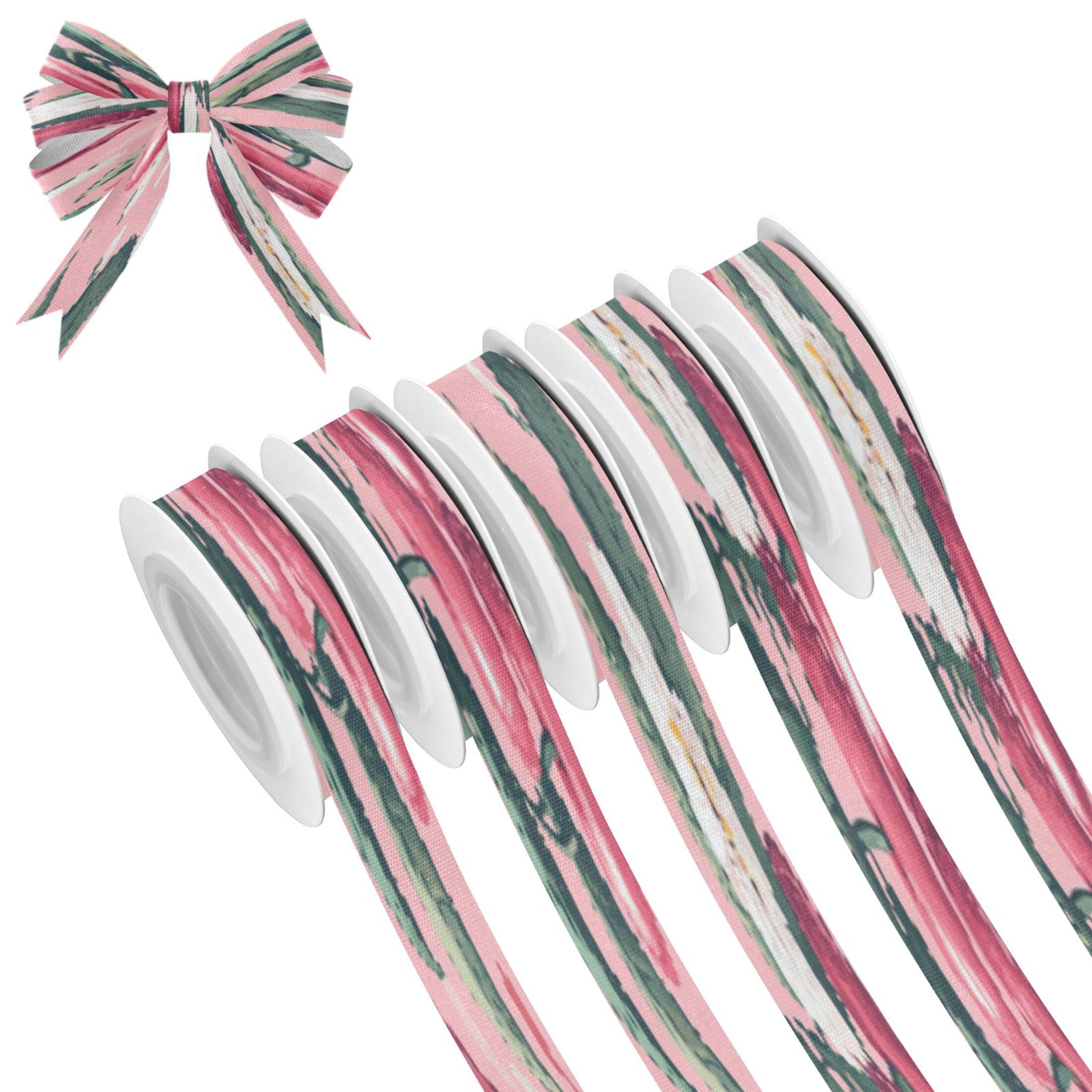 25-yard Christmas-Print Ribbon 5-Roll Pack Gift Wrapping/Holiday ...