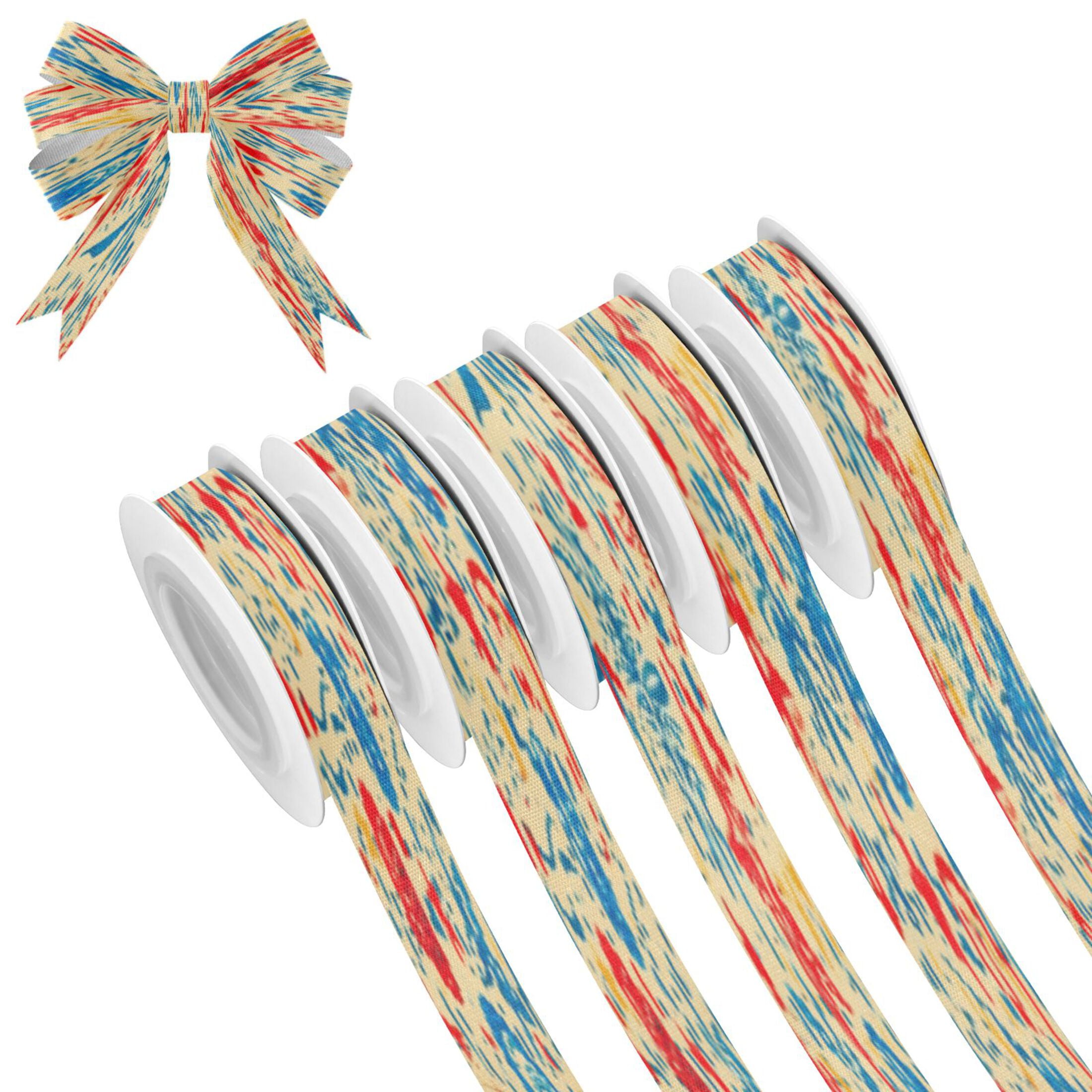 25-yard Christmas-Print Ribbon 5-Roll Pack Gift Wrapping/Holiday ...