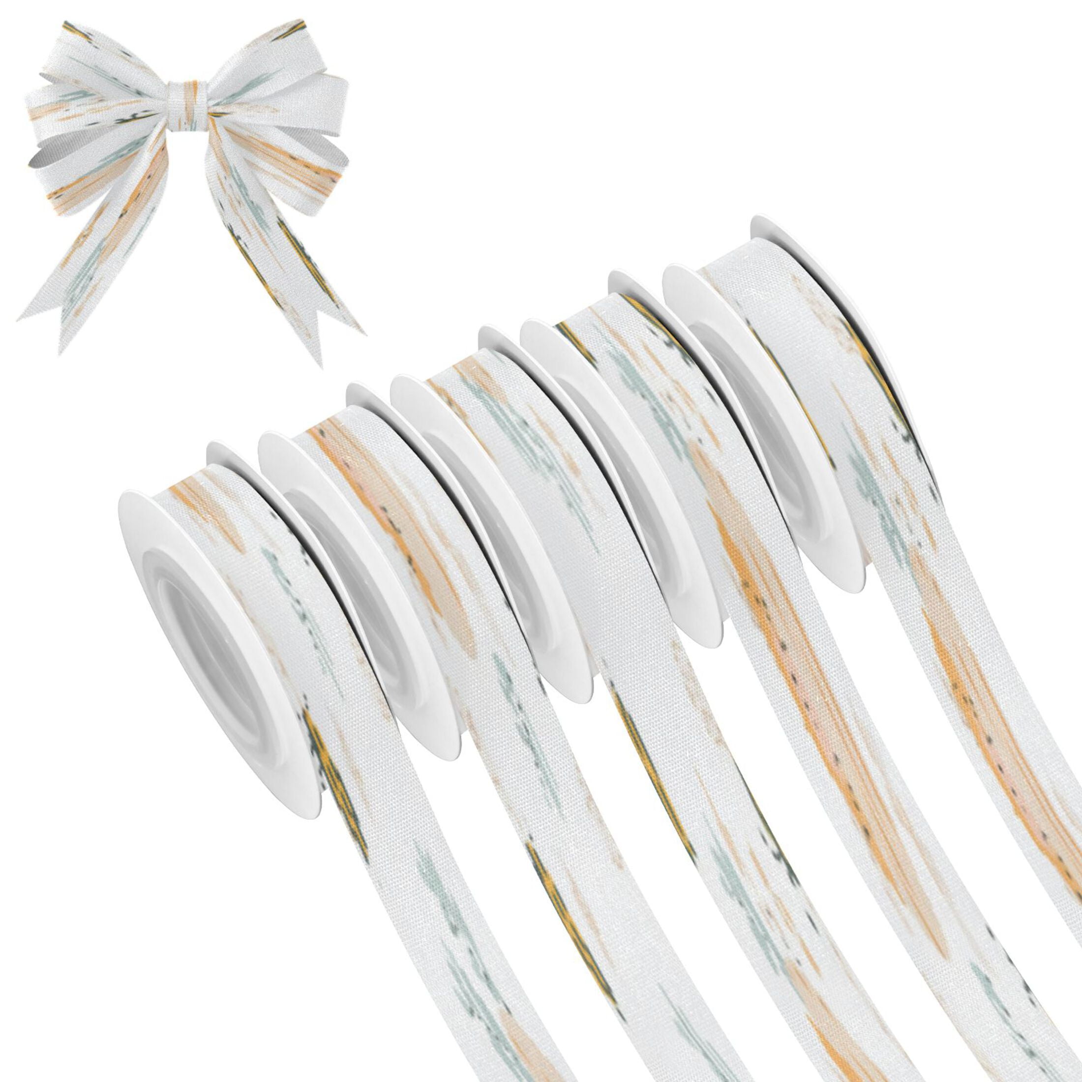 25-yard Christmas-Print Ribbon 5-Roll Pack Gift Wrapping/Holiday ...