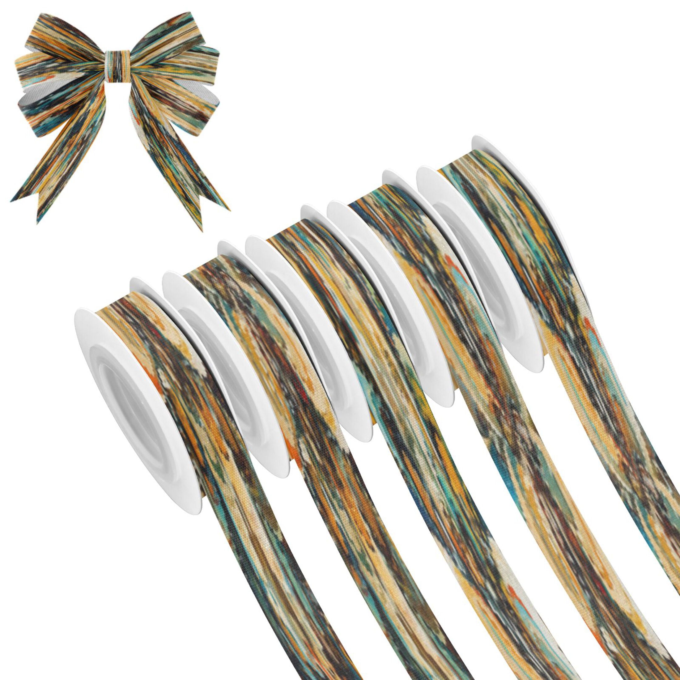 25-yard Christmas-Print Ribbon 5-Roll Pack Gift Wrapping/Holiday ...