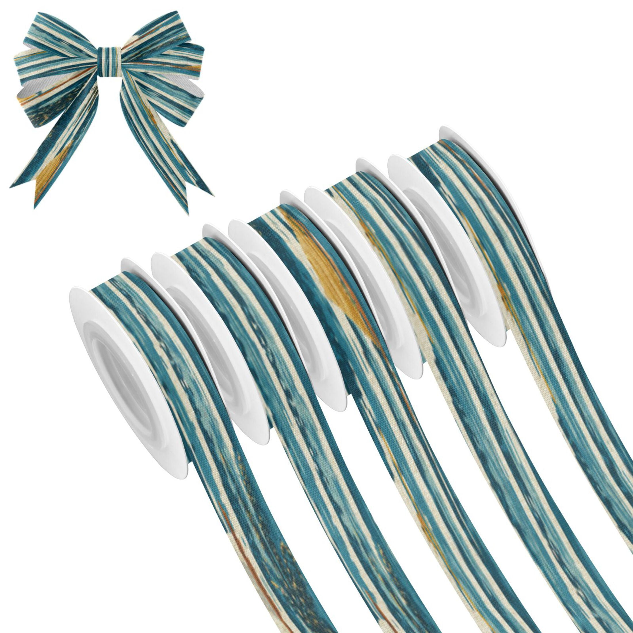 25-yard Christmas-Print Ribbon 5-Roll Pack Gift Wrapping/Holiday ...