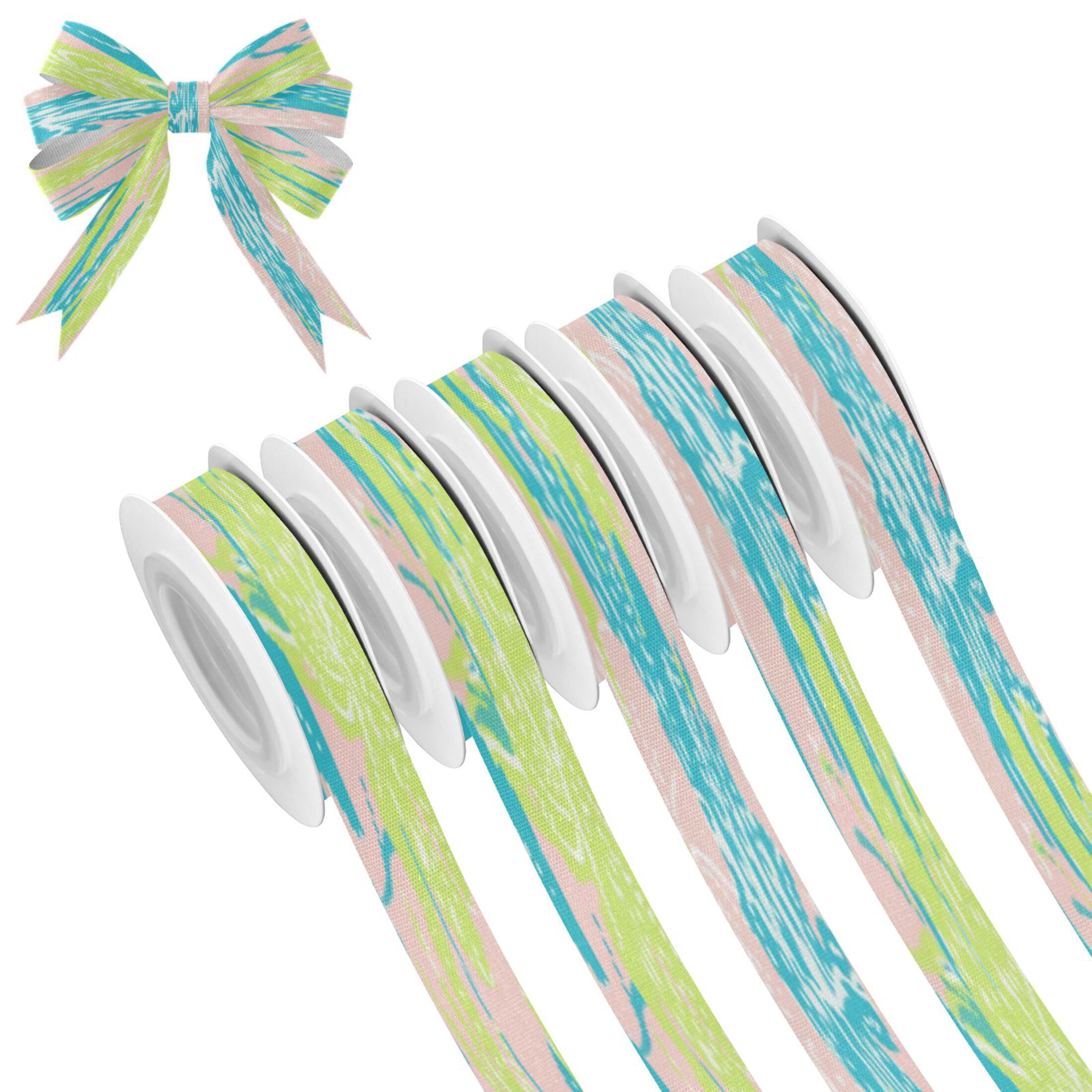 25-yard Christmas-Print Ribbon 5-Roll Pack Gift Wrapping/Holiday ...