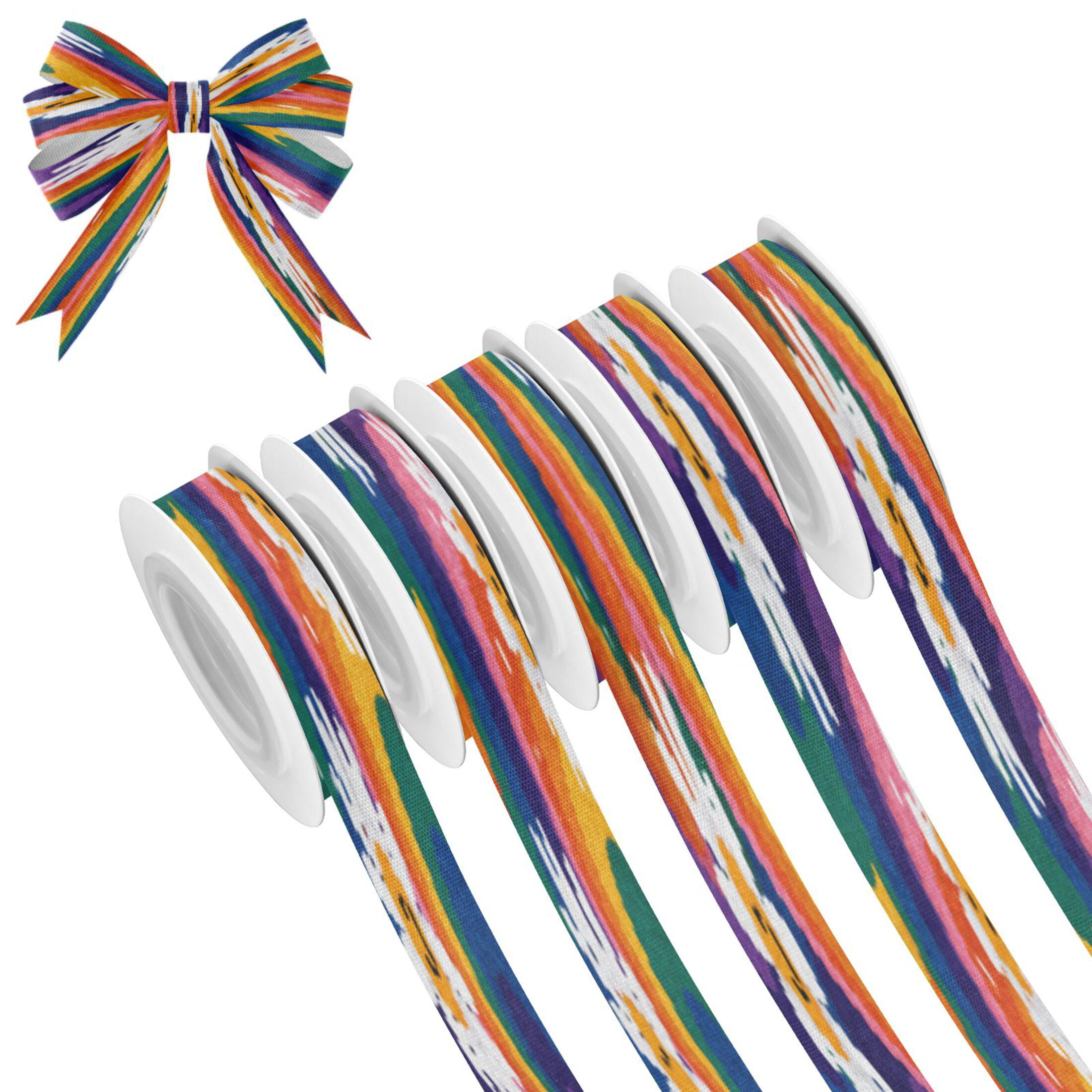 25-yard Christmas-Print Ribbon 5-Roll Pack Gift Wrapping/Holiday ...