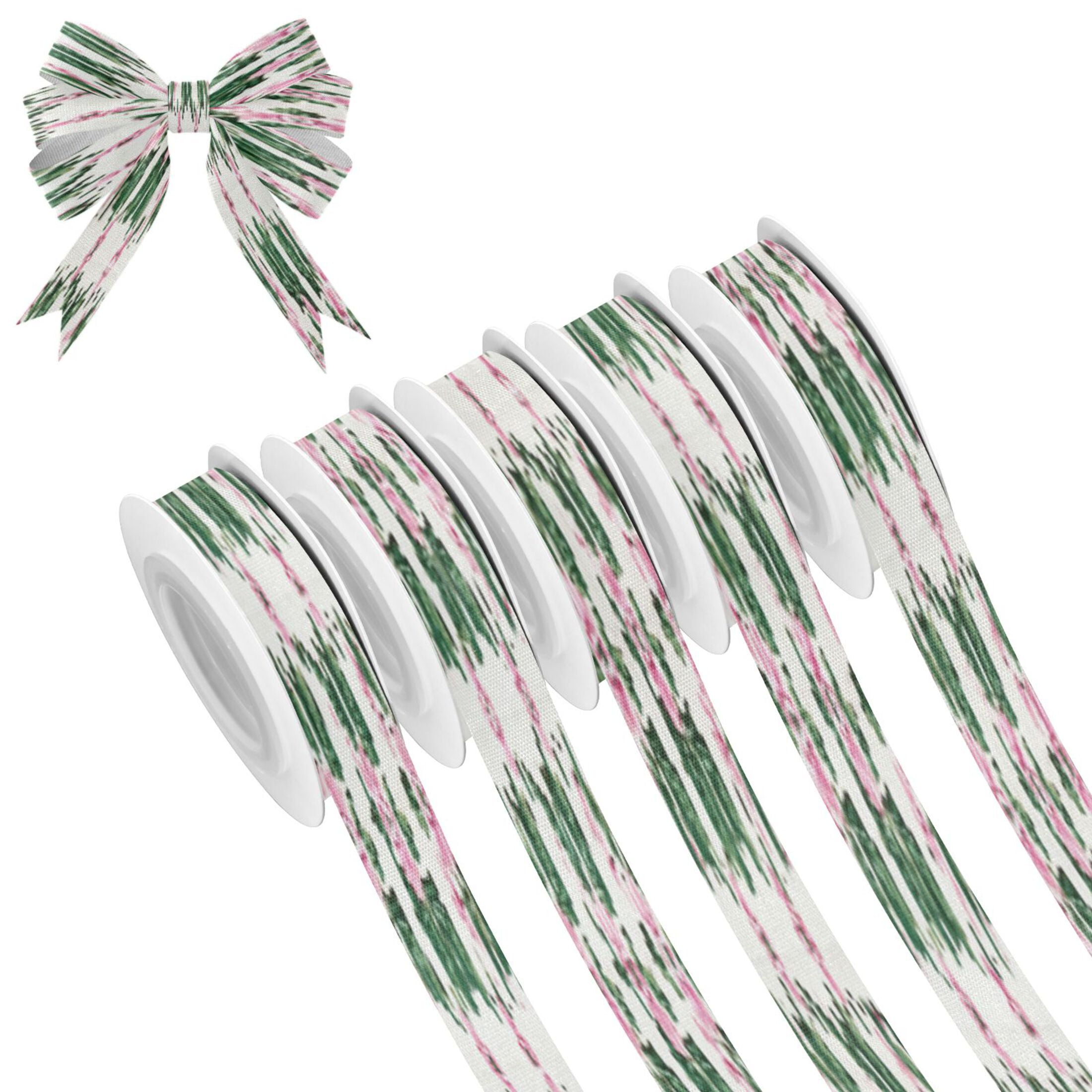 25-yard Christmas-Print Ribbon 5-Roll Pack Gift Wrapping/Holiday ...