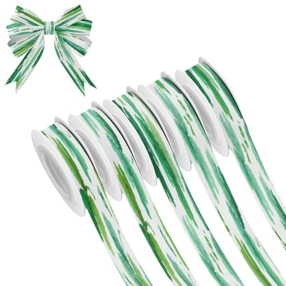 25-yard Christmas-Print Ribbon 5-Roll Pack Gift Wrapping/Holiday Decorations/DIY Crafts Cuttable ...