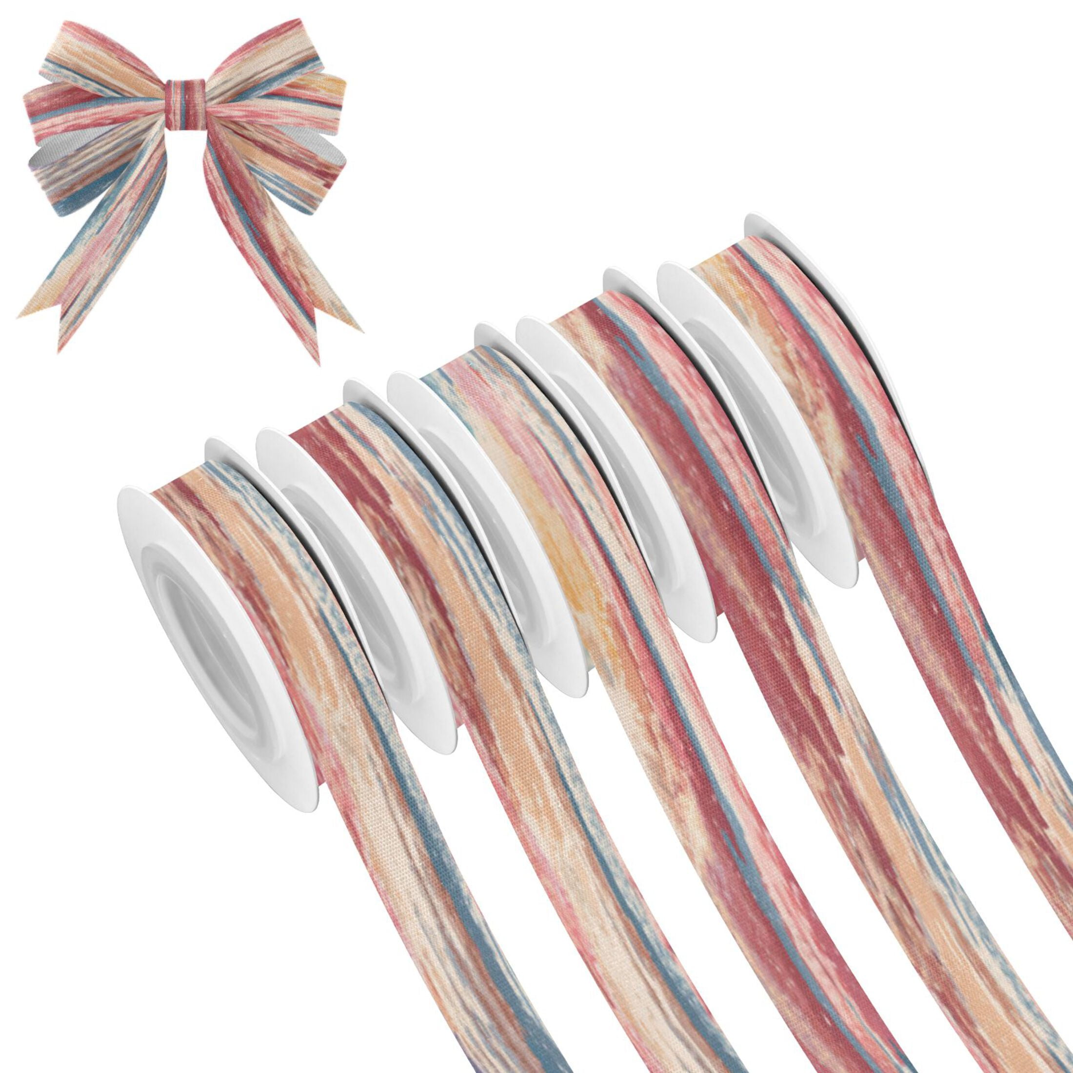 25-yard Christmas-Print Ribbon 5-Roll Pack Gift Wrapping/Holiday ...