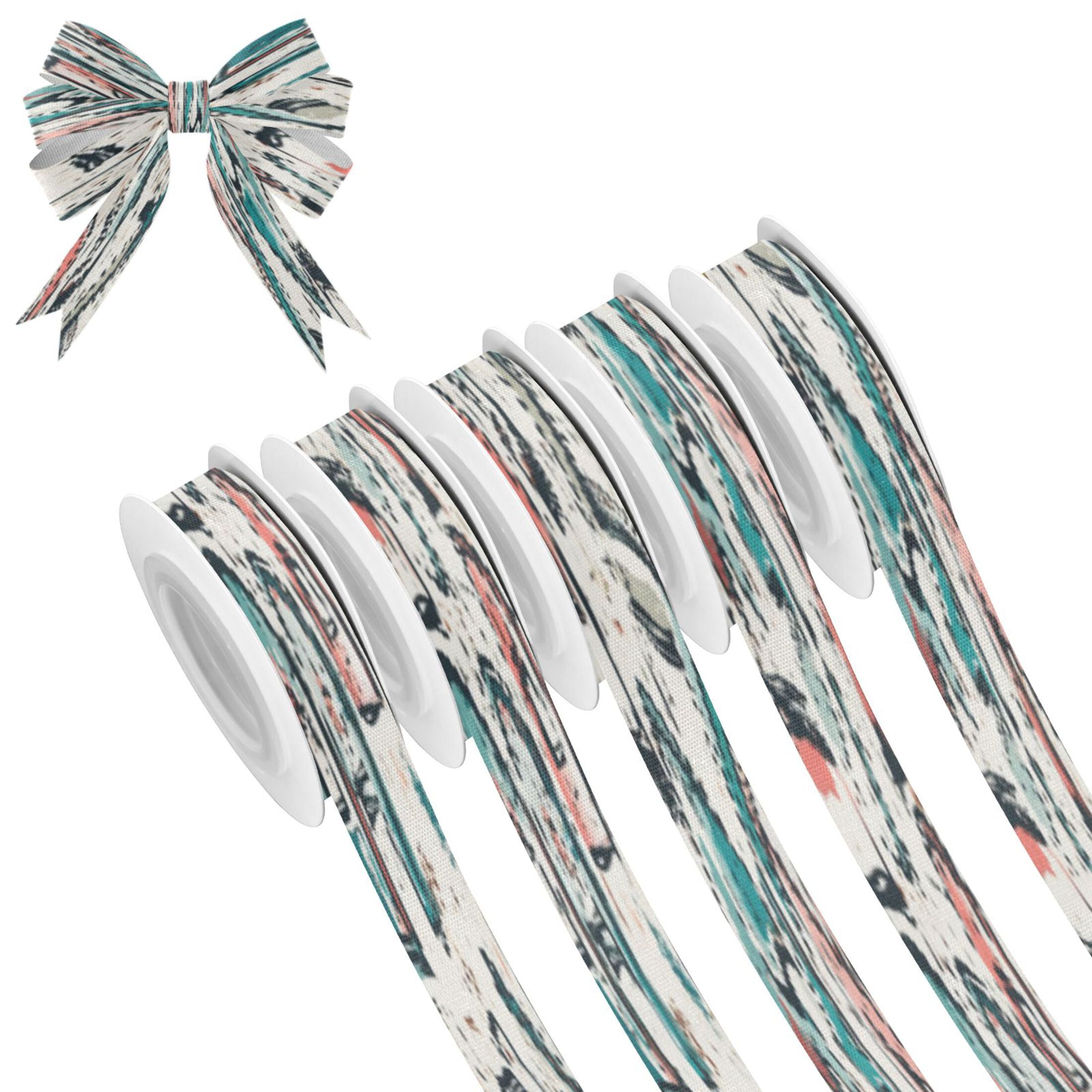 25-yard Christmas-Print Ribbon 5-Roll Pack Gift Wrapping/Holiday ...