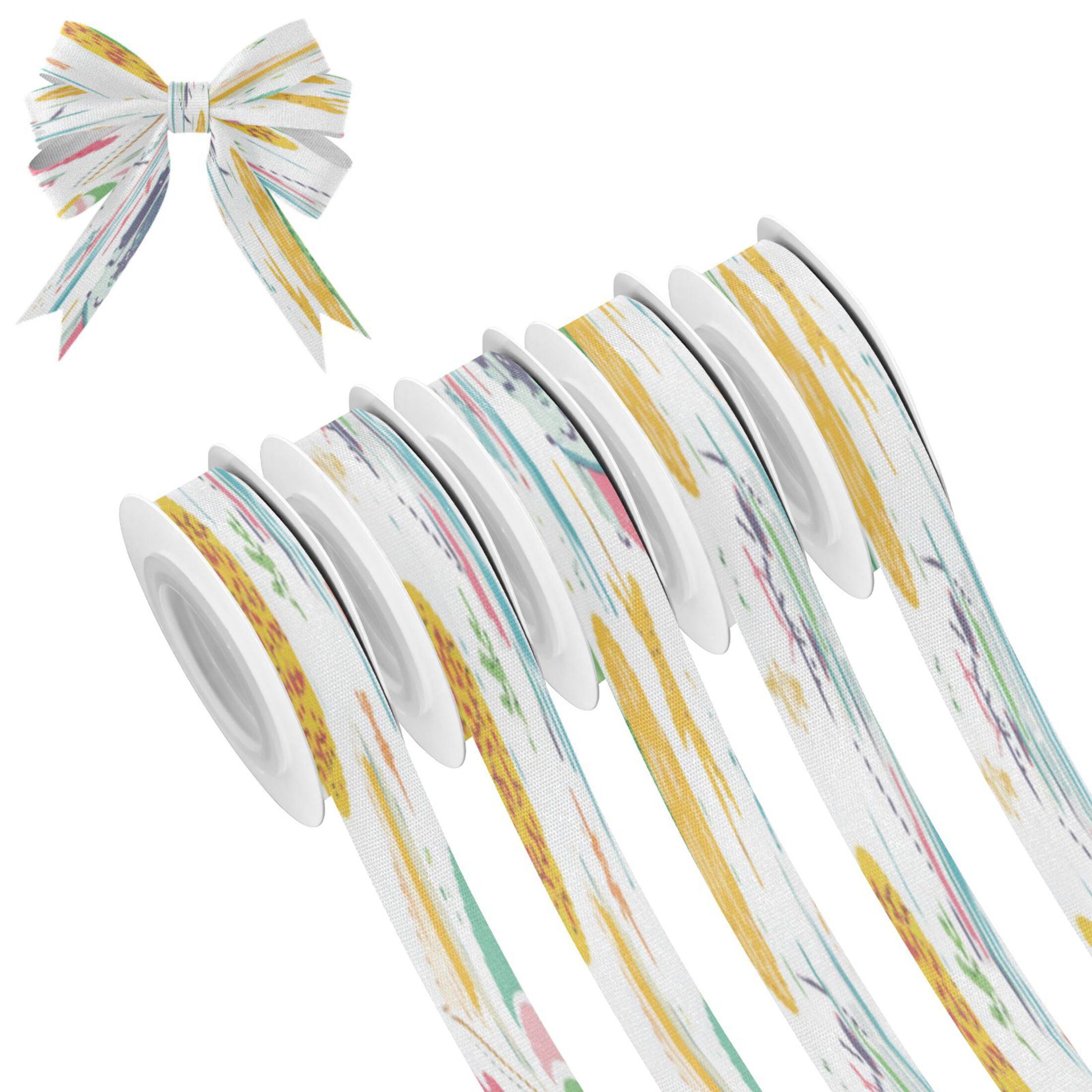 25-yard Christmas-Print Ribbon 5-Roll Pack Gift Wrapping/Holiday ...