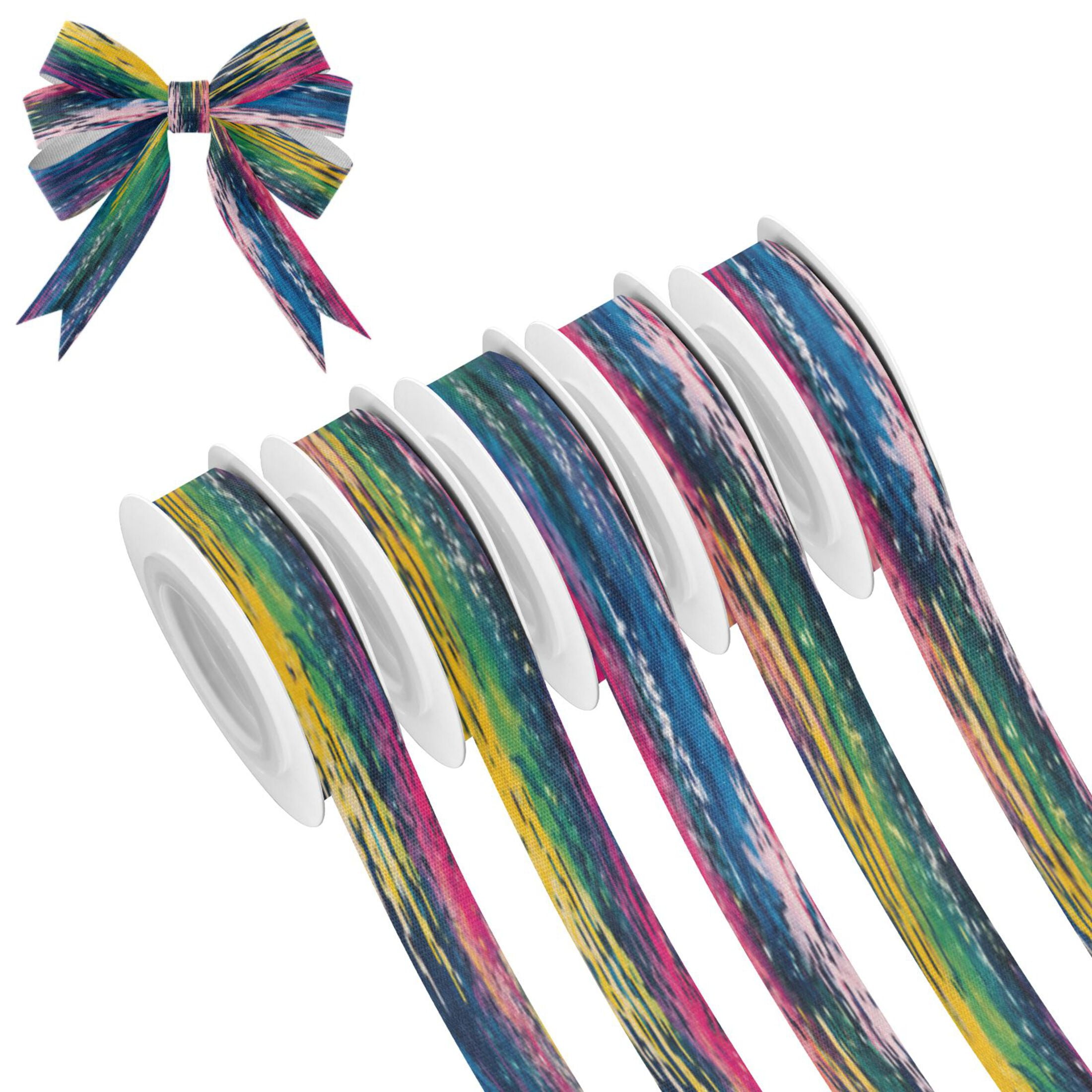 25-yard Christmas-Print Ribbon 5-Roll Pack Gift Wrapping/Holiday ...