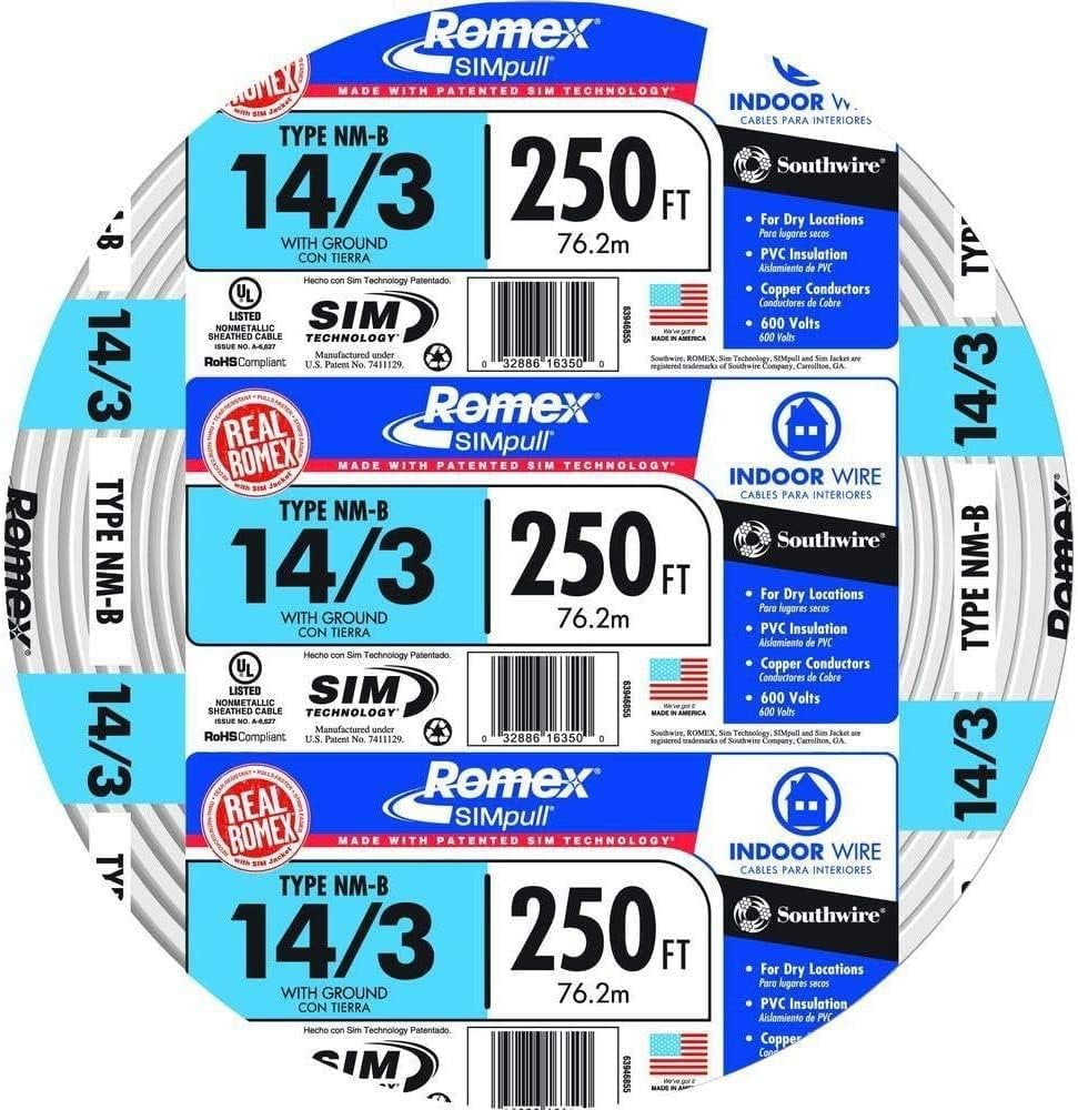 250' 14/3 Romex Nm-B Copper Wire [Kitchen] - Walmart Business Supplies