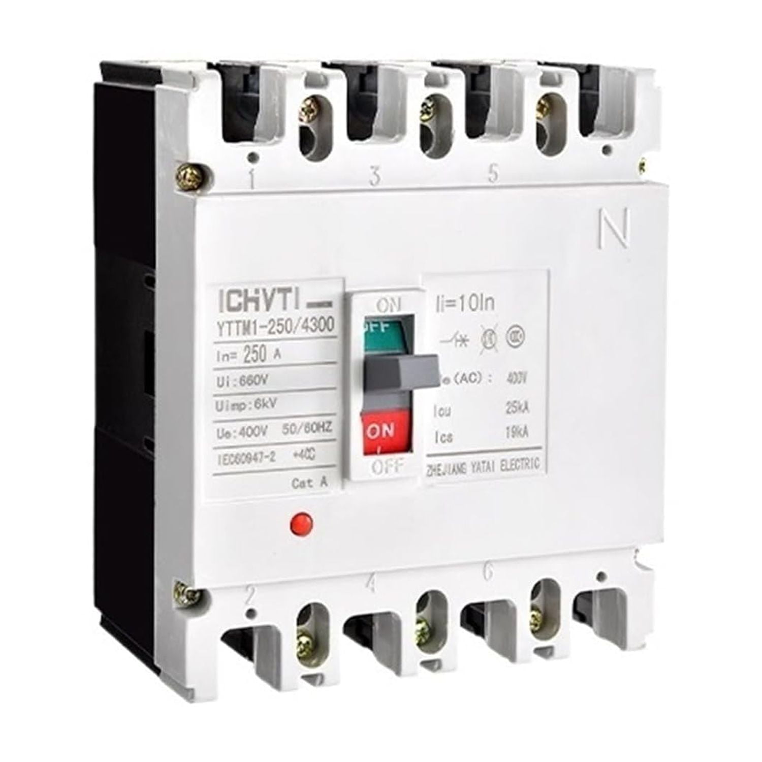 250/4300 4P AC 400V 250A 25kA Triple Phase Transparent Switch Moulded ...