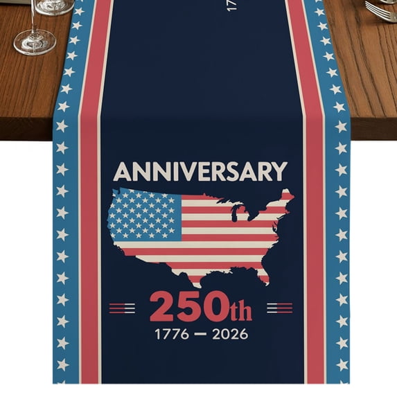 250 4th of July Burlap Cotton Table Runner 13x70 Inches Long ...
