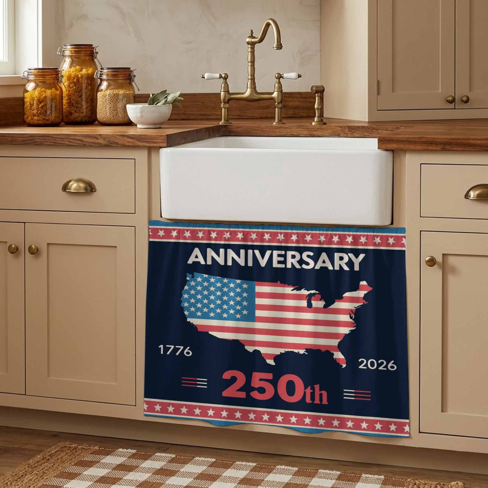250 4th of July Small Cabinet Curtains 11"W x 13"L, Independence Day ...