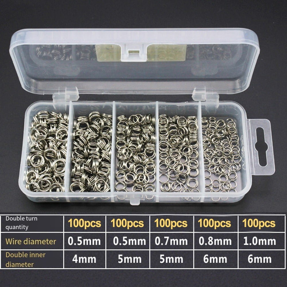 250/500pcs Fishing Split Ring Double Loop Connectors For Blank Lures ...
