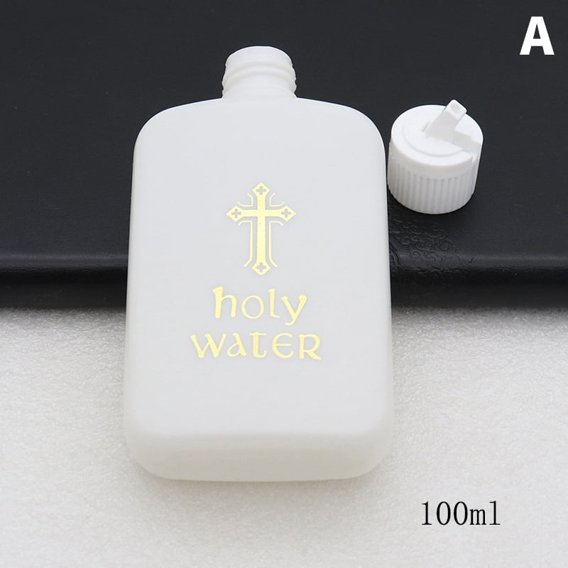 250/60/100ml Refillable Holy Water Bottle Gold Cross Plastic Container ...
