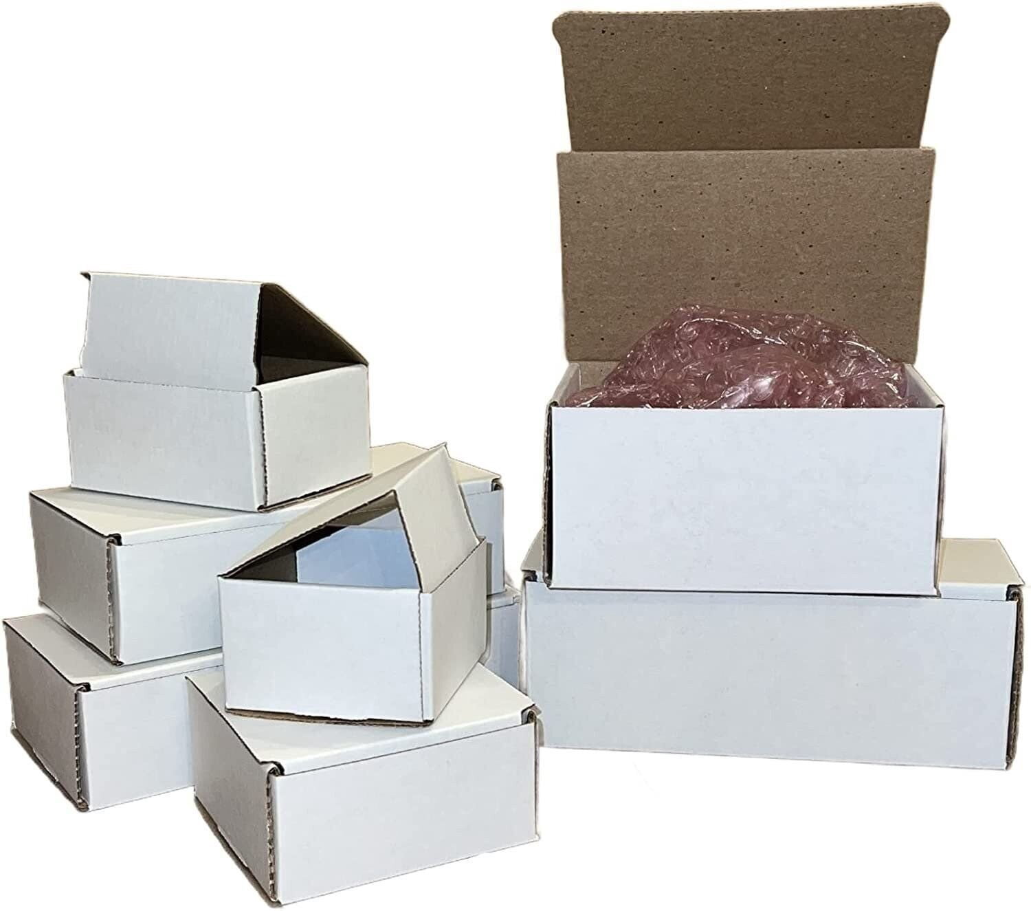 250 6x4x3 White Cardboard Paper Boxes Mailing Recyclable Packing ...