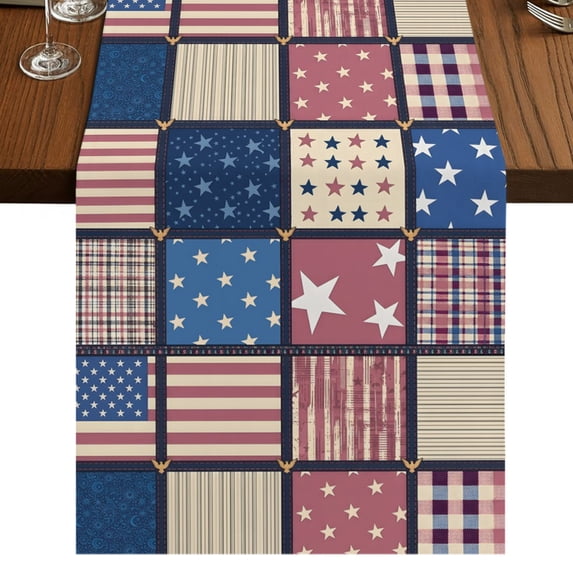 250 Anniversary Burlap Cotton Table Runner 13x60 Inches Long, 4th of ...
