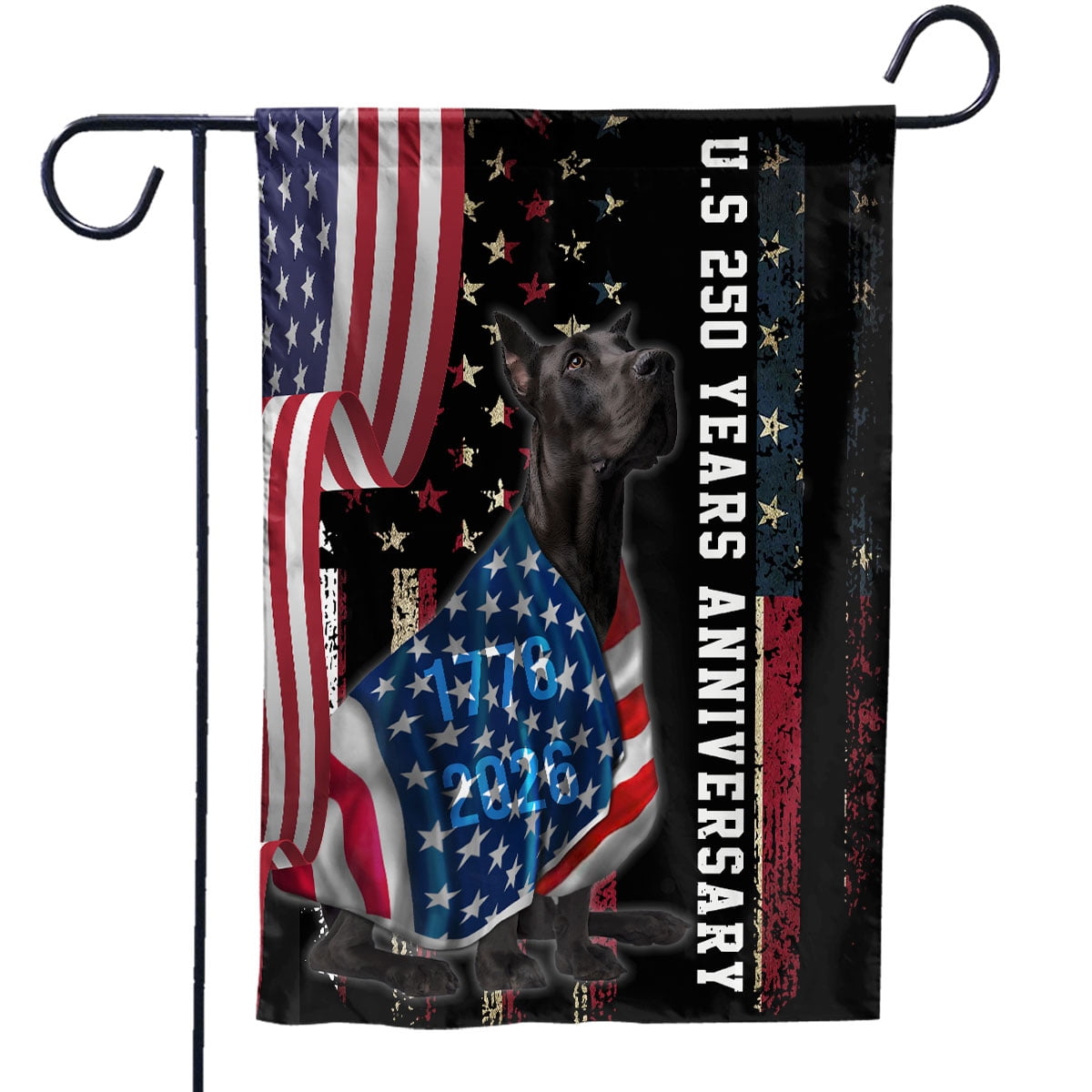 250 Anniversary Flag 29.5x39.5 inch Great Dane Dog Wearing Flag ...