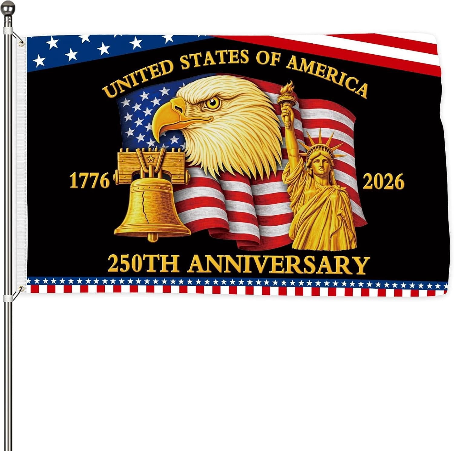 250 Anniversary Flag 3x5 Ft Double Sided 250th 1776-2026 Patriotic July ...