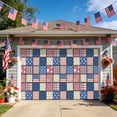 250 Anniversary Garage Door Cover,4th of July Blue Stars Striped ...