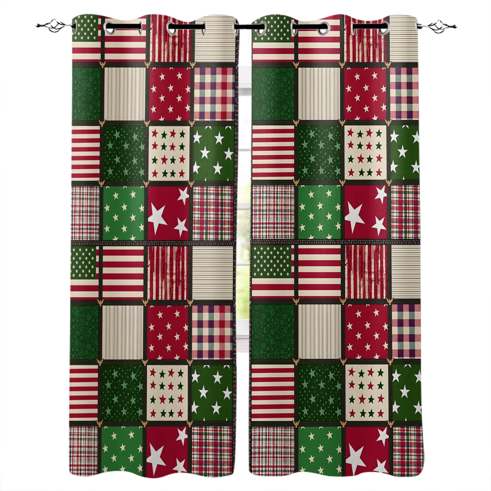 250 Anniversary Kitchen Curtains 4th of July Red Stars Striped ...