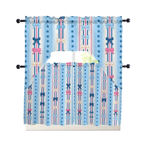250 Anniversary Kitchen Curtains Sets for Windows 3 Piece, Independence ...