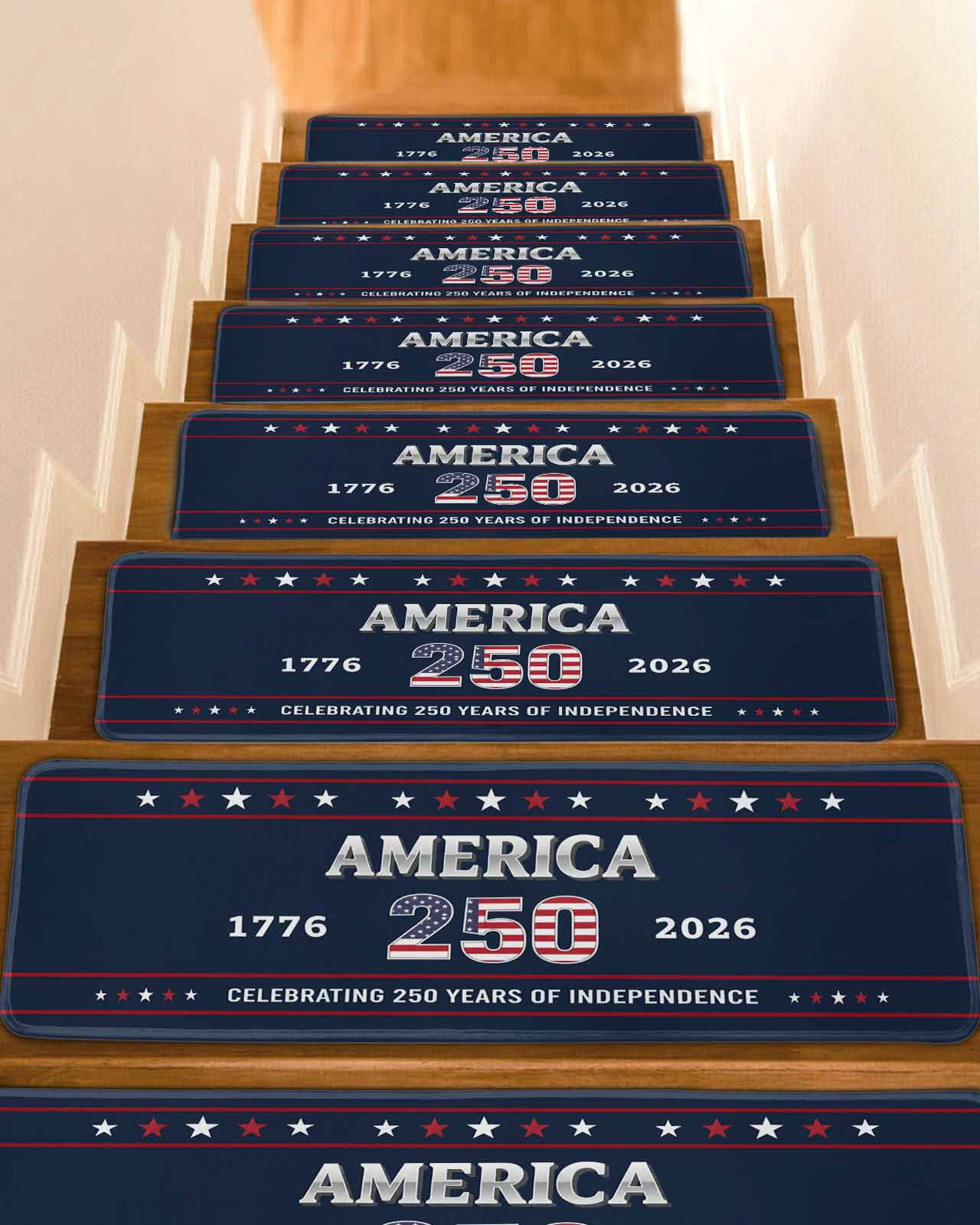 250 Anniversary Non-Slip Stair Treads for Wooden Steps, 4 Pack 8x30 ...