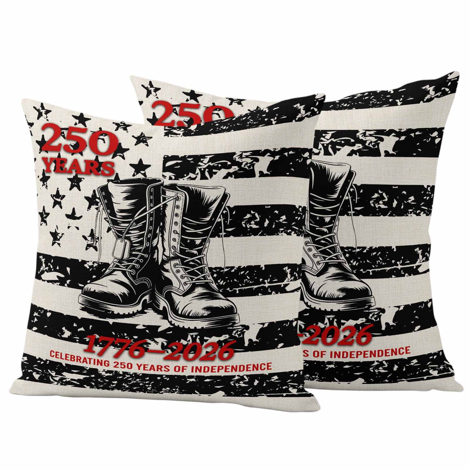 250 Anniversary Outdoor Waterproof Pillow Covers, Vintage Black Stripes ...