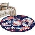 250 Anniversary Round Area Rugs 3 ft, Flower Leaf American Flag ...