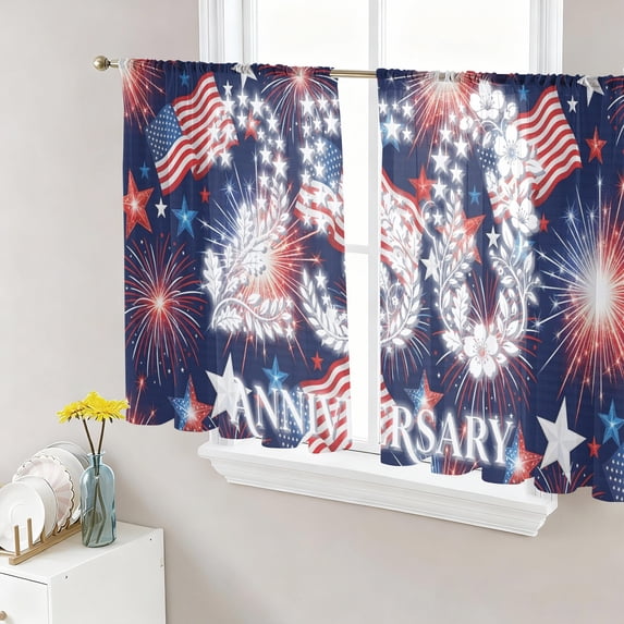 250 Anniversary Sheer Curtains for Living Room Bedroom, Flower Leaf ...