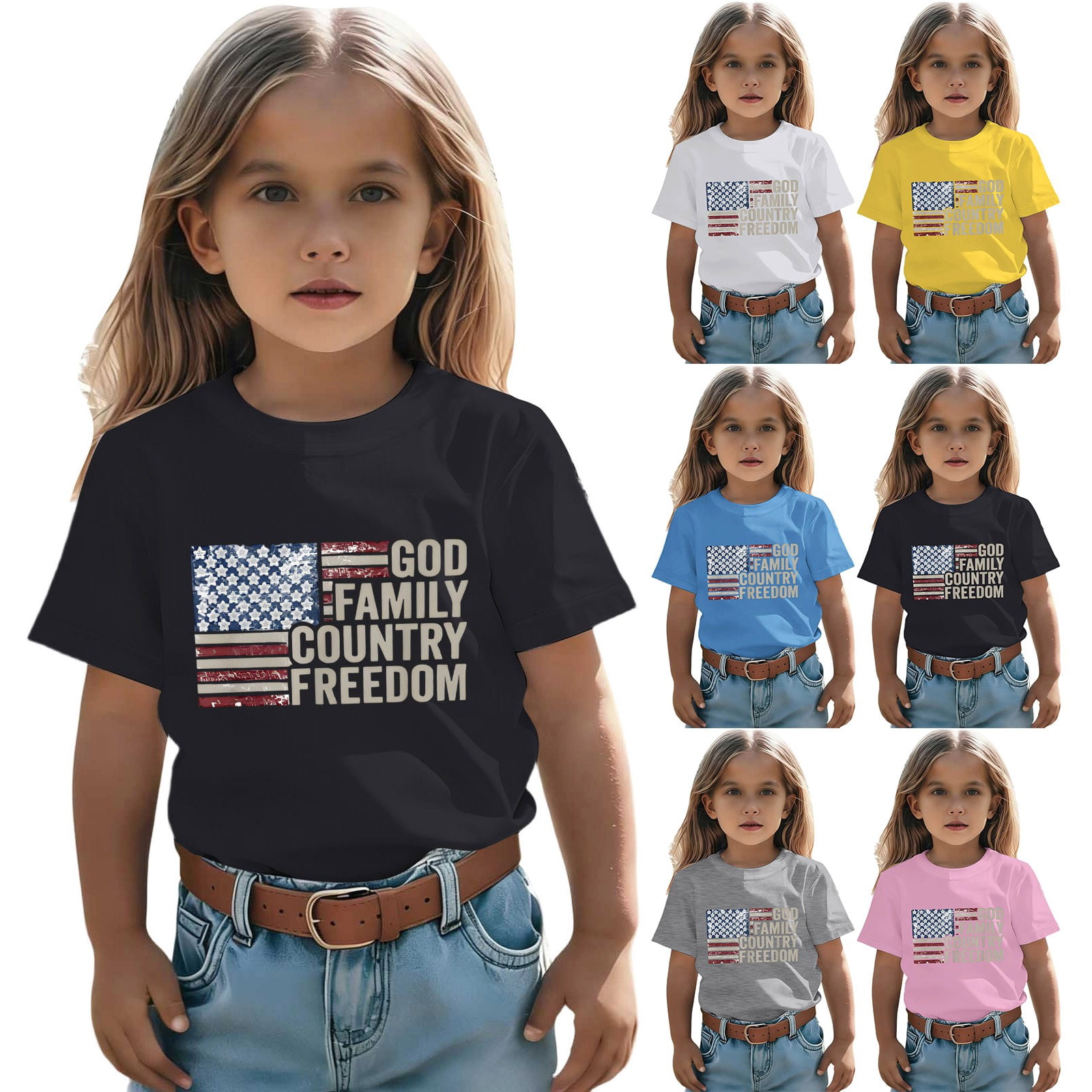 250 Anniversary Shirts Kids Boys Girls Casual Short Sleeve Fourth of ...