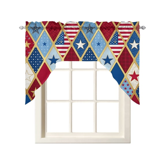 250 Anniversary Swag Curtains for Kitchen 4th of July Stars Striped ...