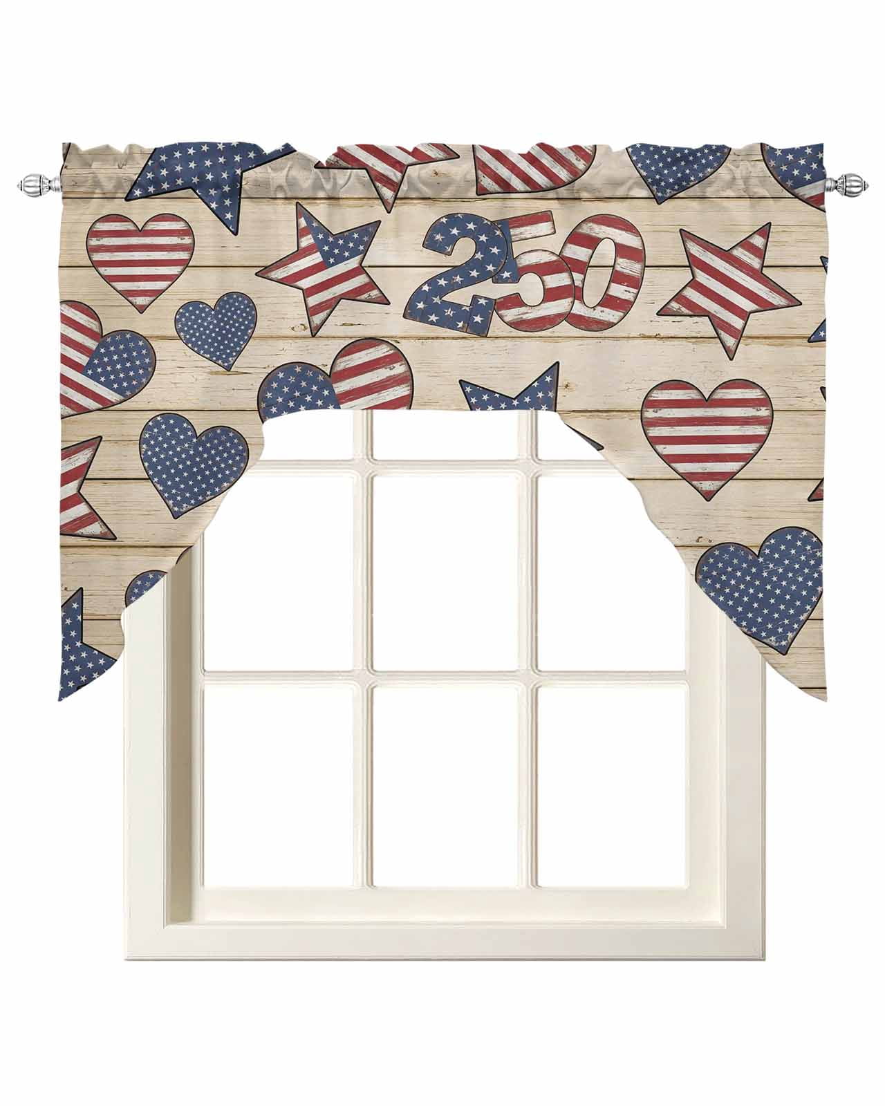 250 Anniversary Swag Curtains for Kitchen American Flag Memorial Day ...