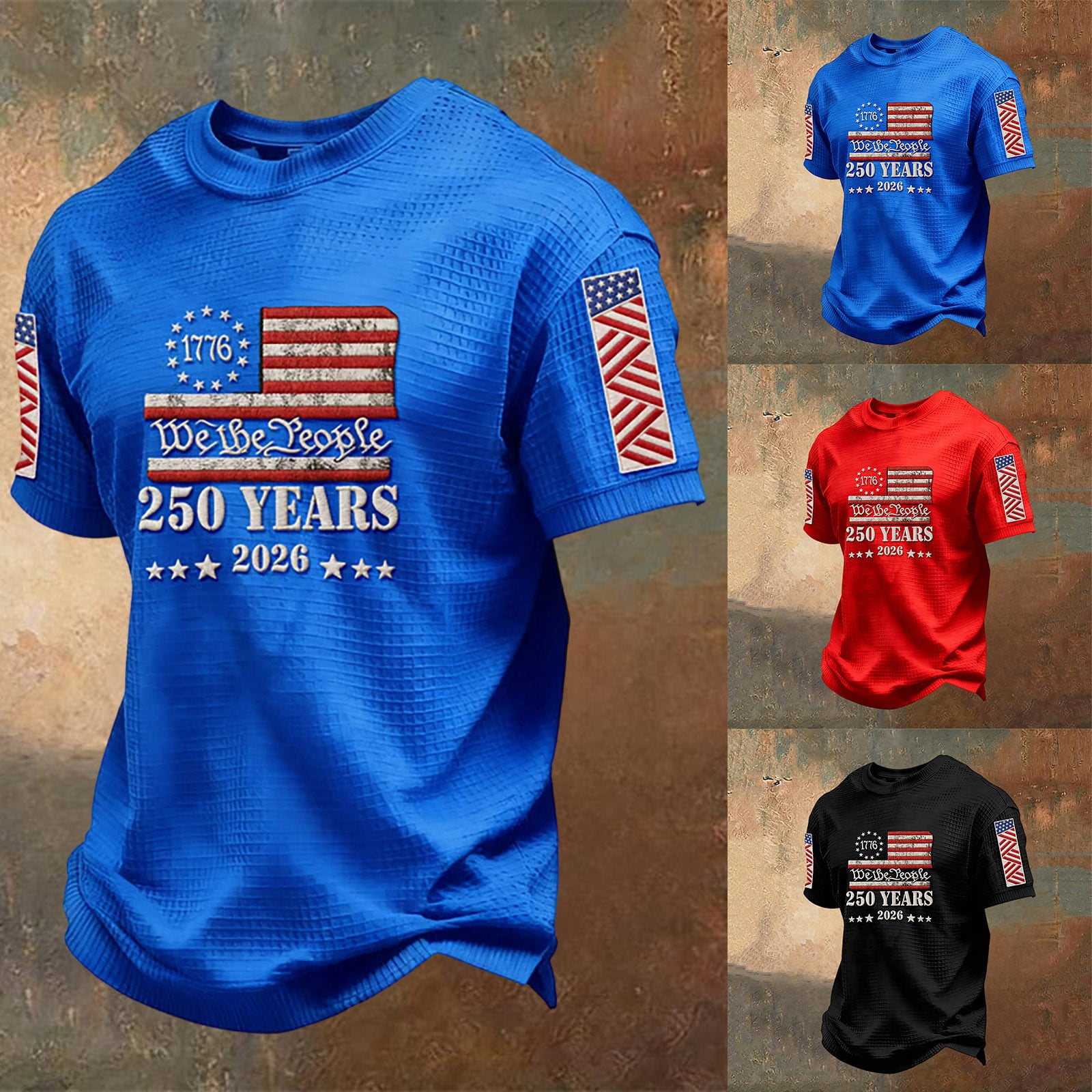 250 Anniversary Texture Short Sleeve T Shirt Patriotic Anniversary ...