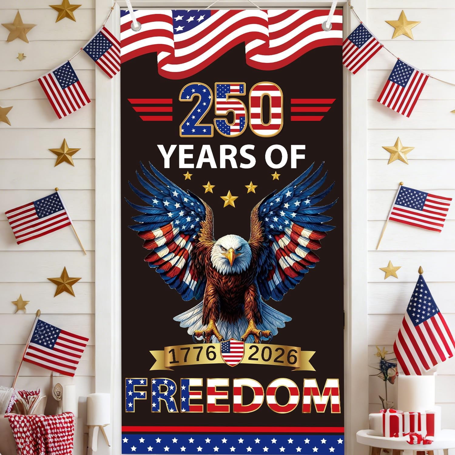 250 Anniversary USA Door Cover, 250th Decorations, 4th of July Freedom ...