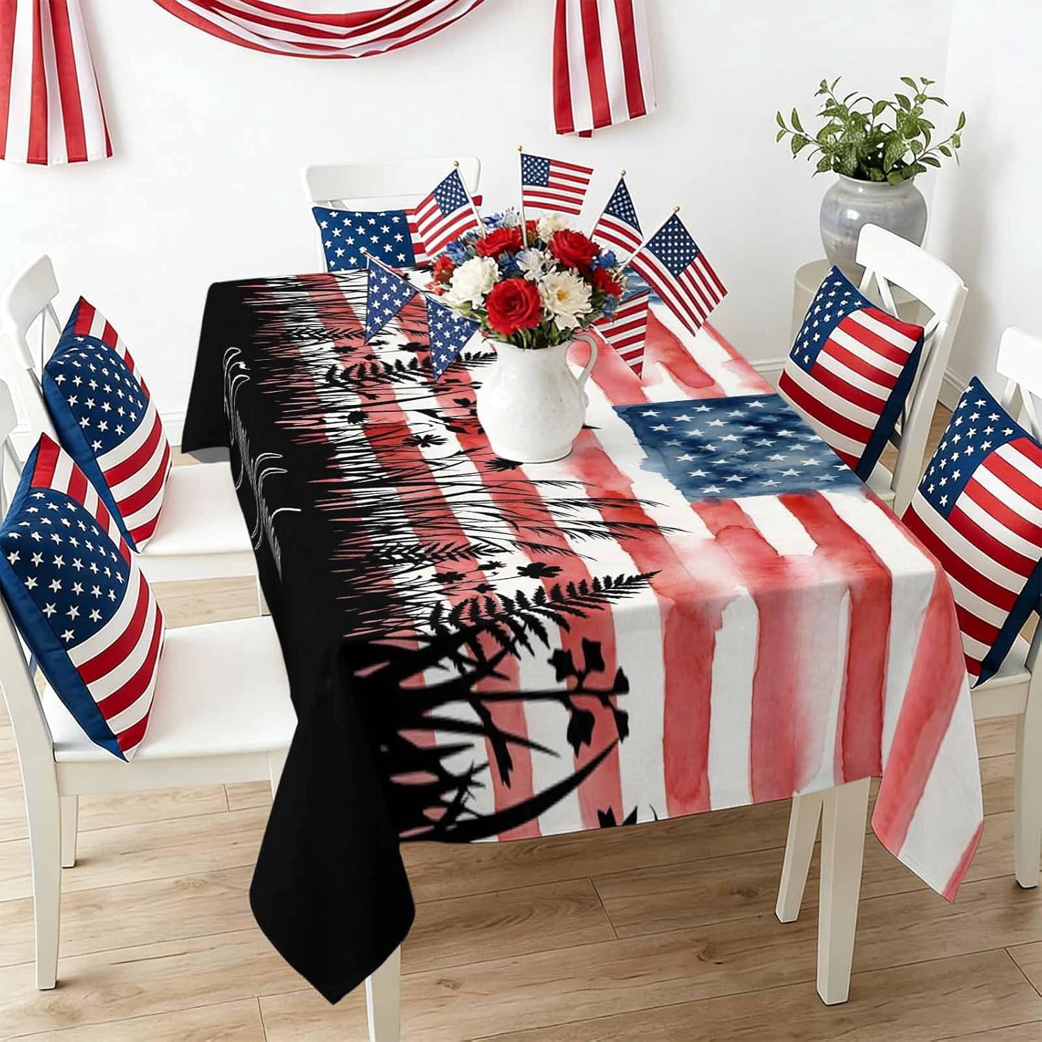 250 Anniversary USA Flag Table Cloth Waterproof Tablecloths, Vintage ...